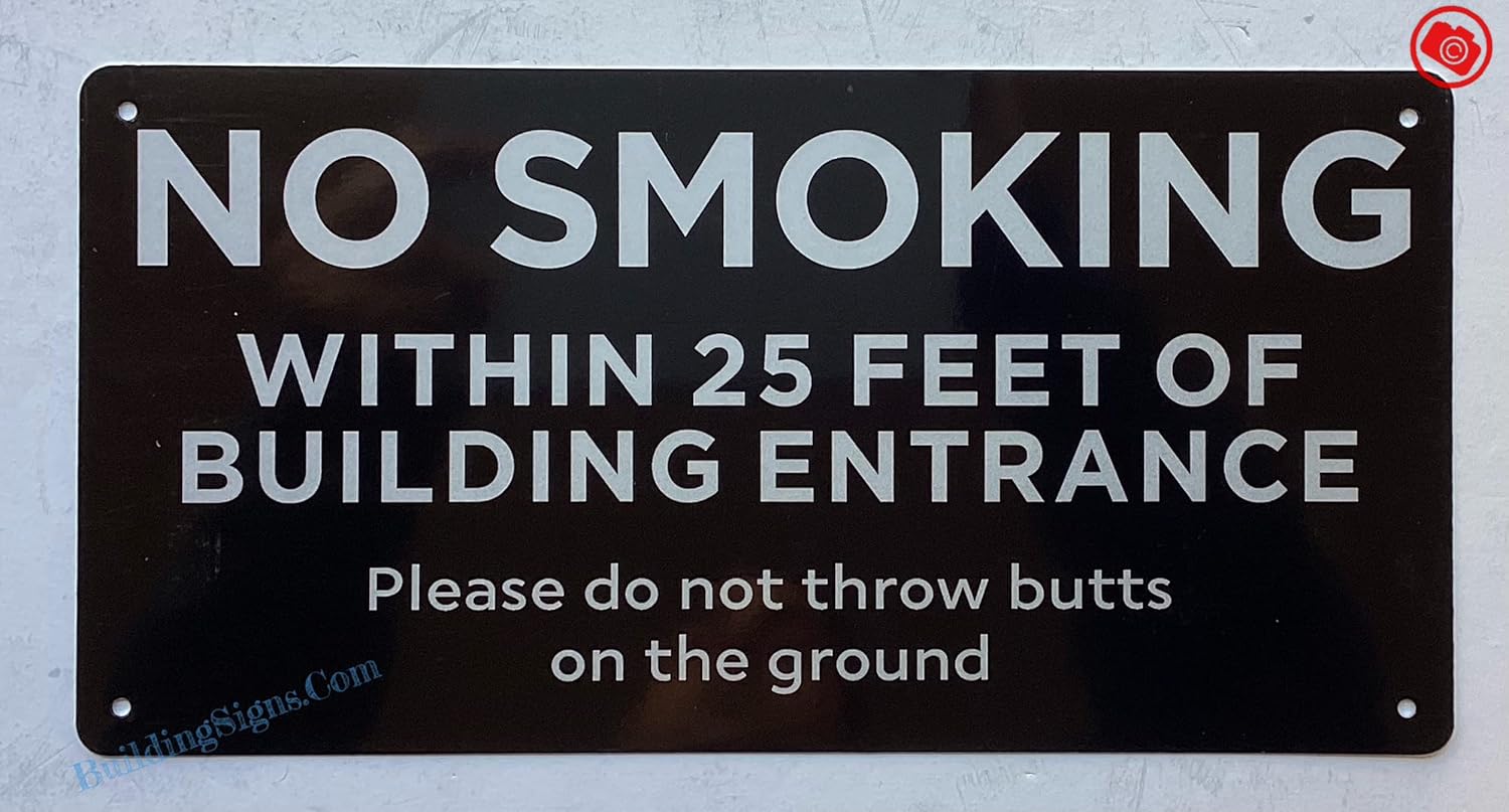 Amazon.com: NO SMOKING WITHIN 25 FEET OF BUILDING ENTRANCE SIGN ...