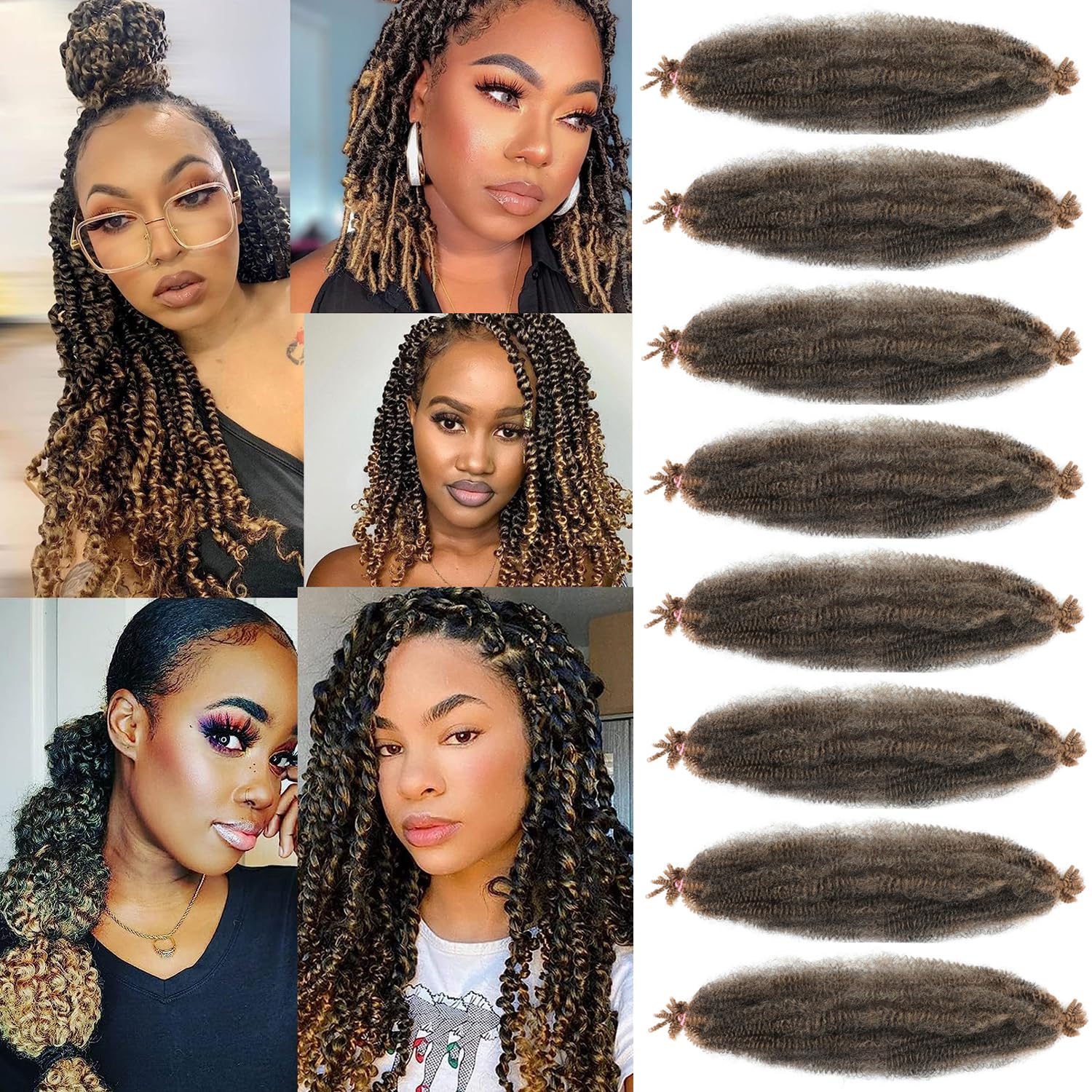 8 Packs Marley Twist Hair 24 Inch Pre-Separated Springy Afro Twist Hair ...