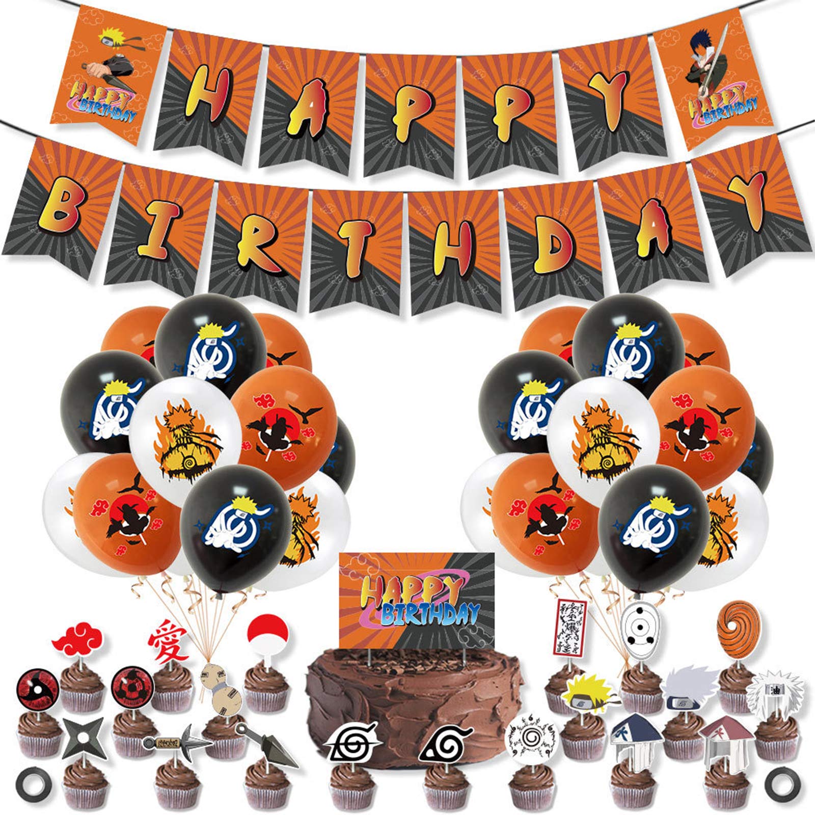 Buy Formemory 48Pcs Naruto Birthday Party Supplies, Akatsuki Theme ...