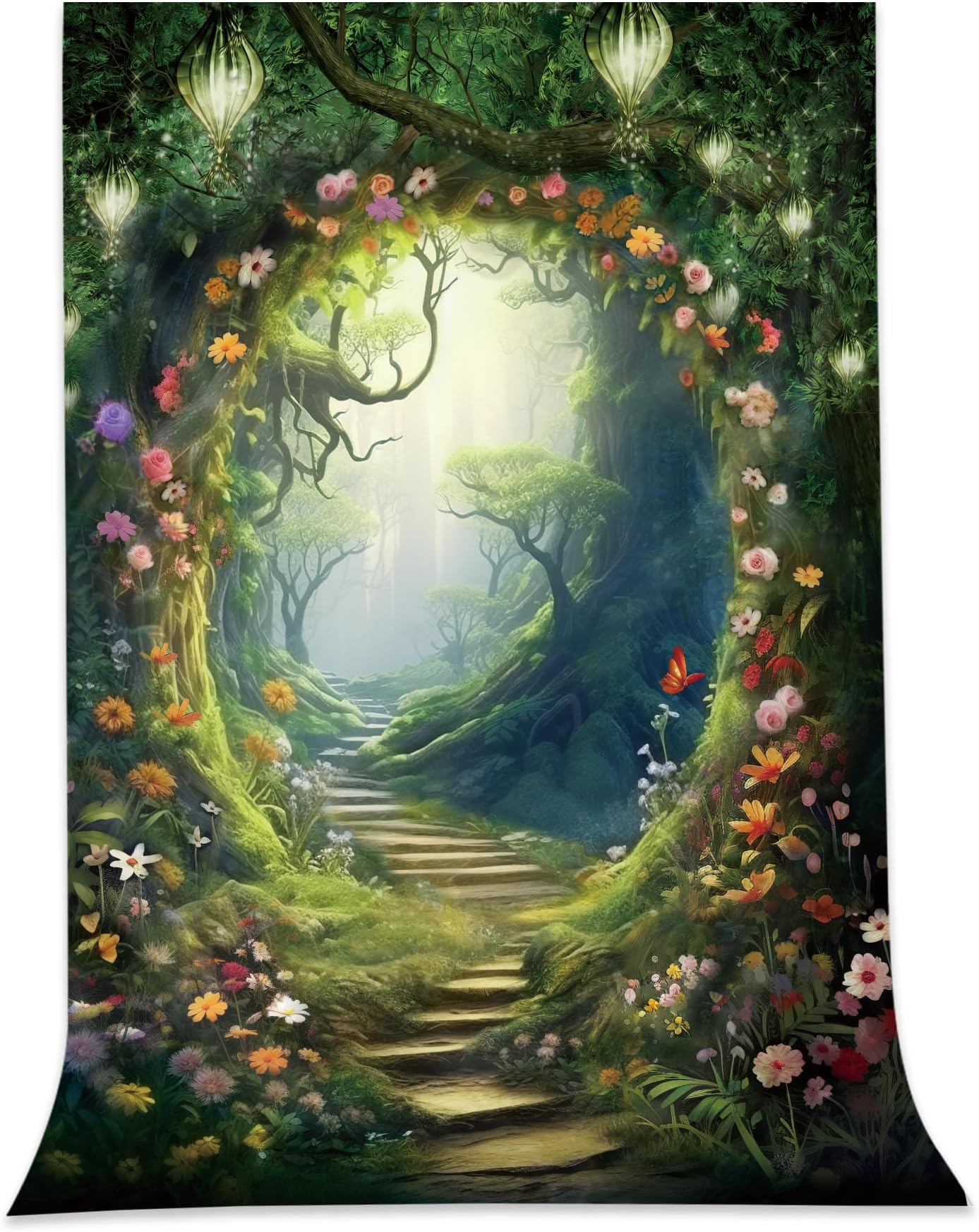 Amazon.com : Fmarui Enchanted Forest Backdrop Fairytale Fairy ...