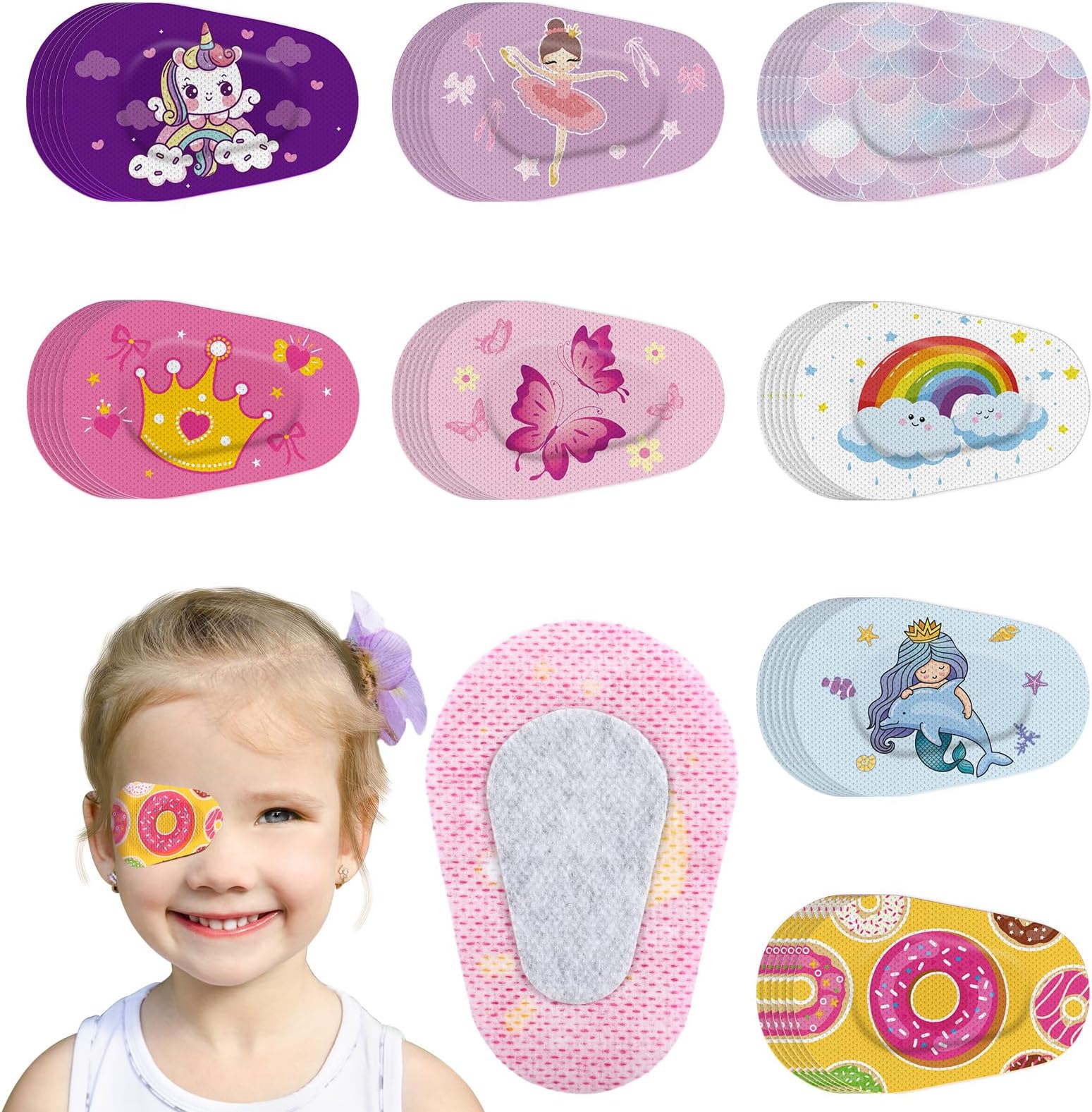 Amazon.com: Siifert 48 Pcs Adhesive Eye Patches for Kids Girl Toddler ...
