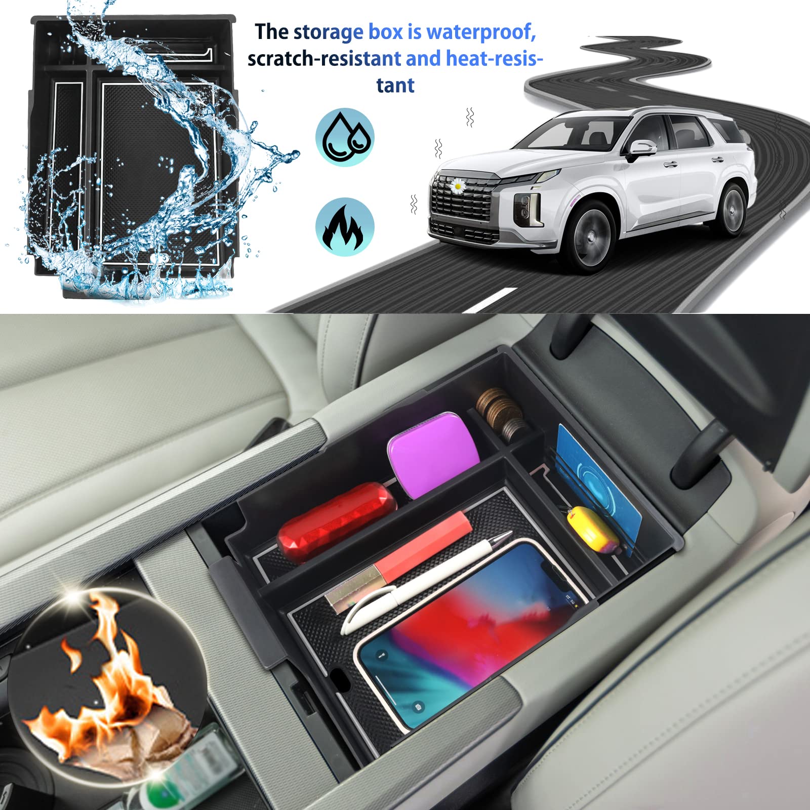 Snapklik.com : For 2024 2025 Hyundai Palisade Center Console Organizer ...