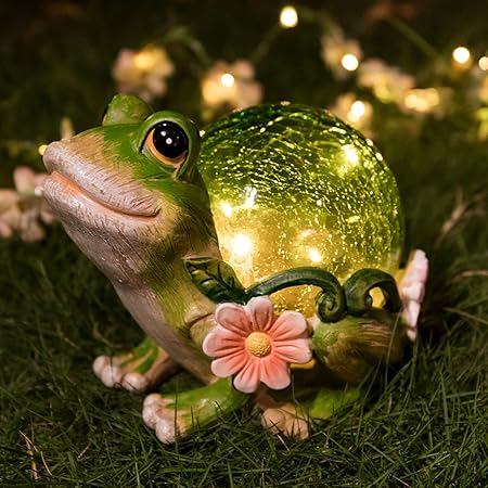 Amazon.com: IVCOOLE Outdoor Frog Sculptures,Solar Garden Outdoor ...