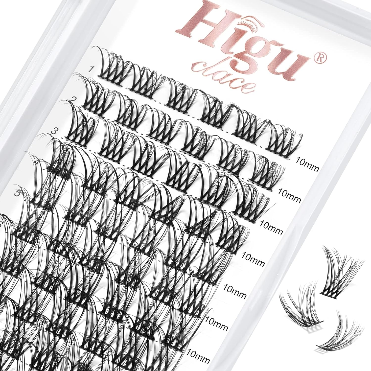 Amazon.com: Higu clace Lash Clusters DIY Eyelash Extensions 72 Pcs ...
