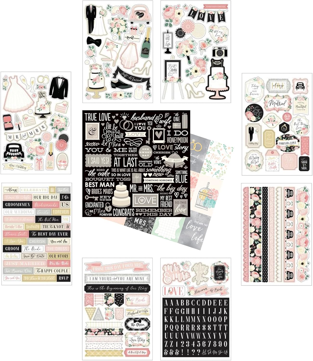 Amazon.com: Wedding Scrapbook Stickers - with Wedding Scrapbooking ...