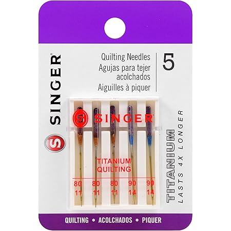 Amazon.com: SINGER 04810 Titanium Universal Quilting Machine Needles ...