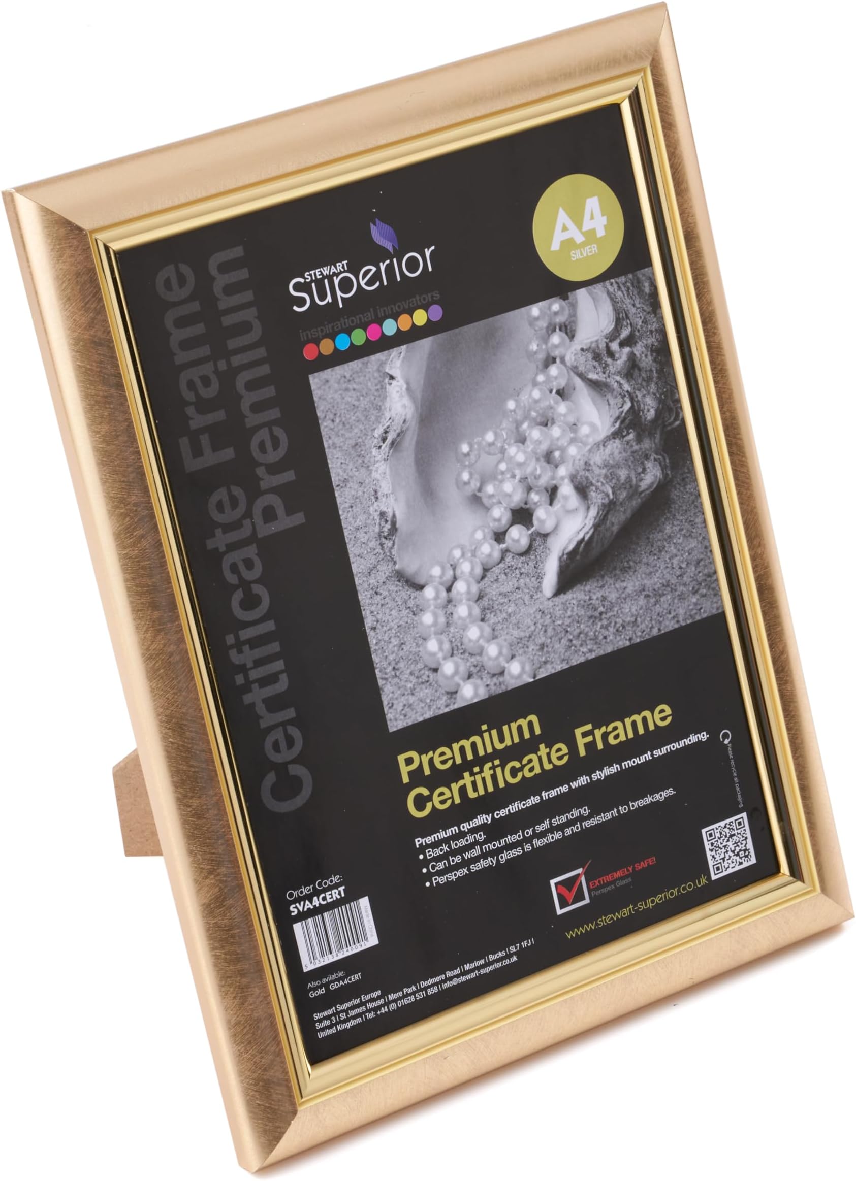 Stewart Superior A4 Wooden Certificate Frame with Perspex Safety Glass ...