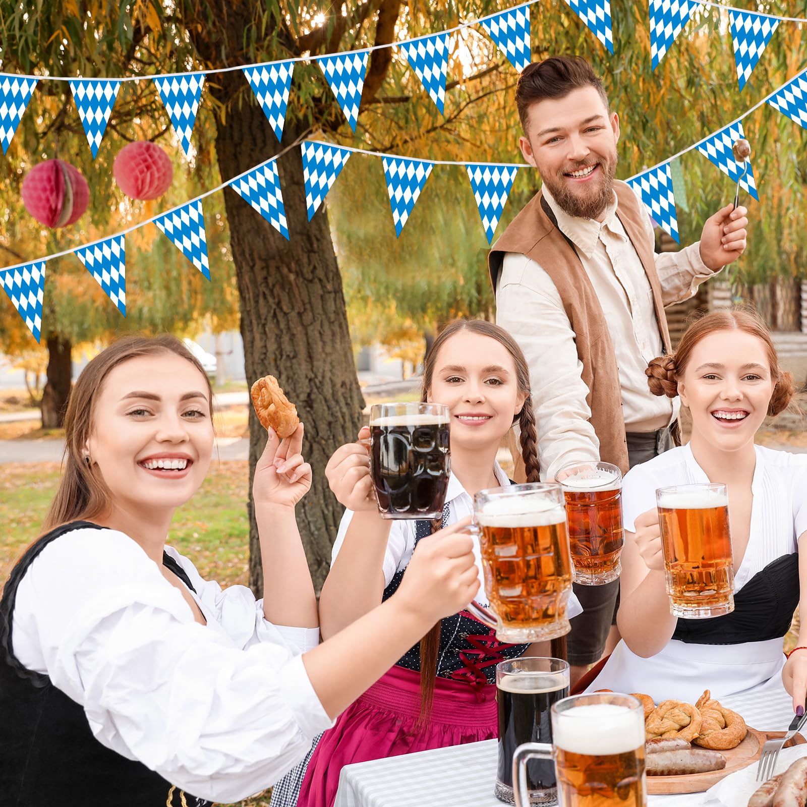Snapklik.com : 236 Feet Oktoberfests Bavarian Check Flag, Large ...