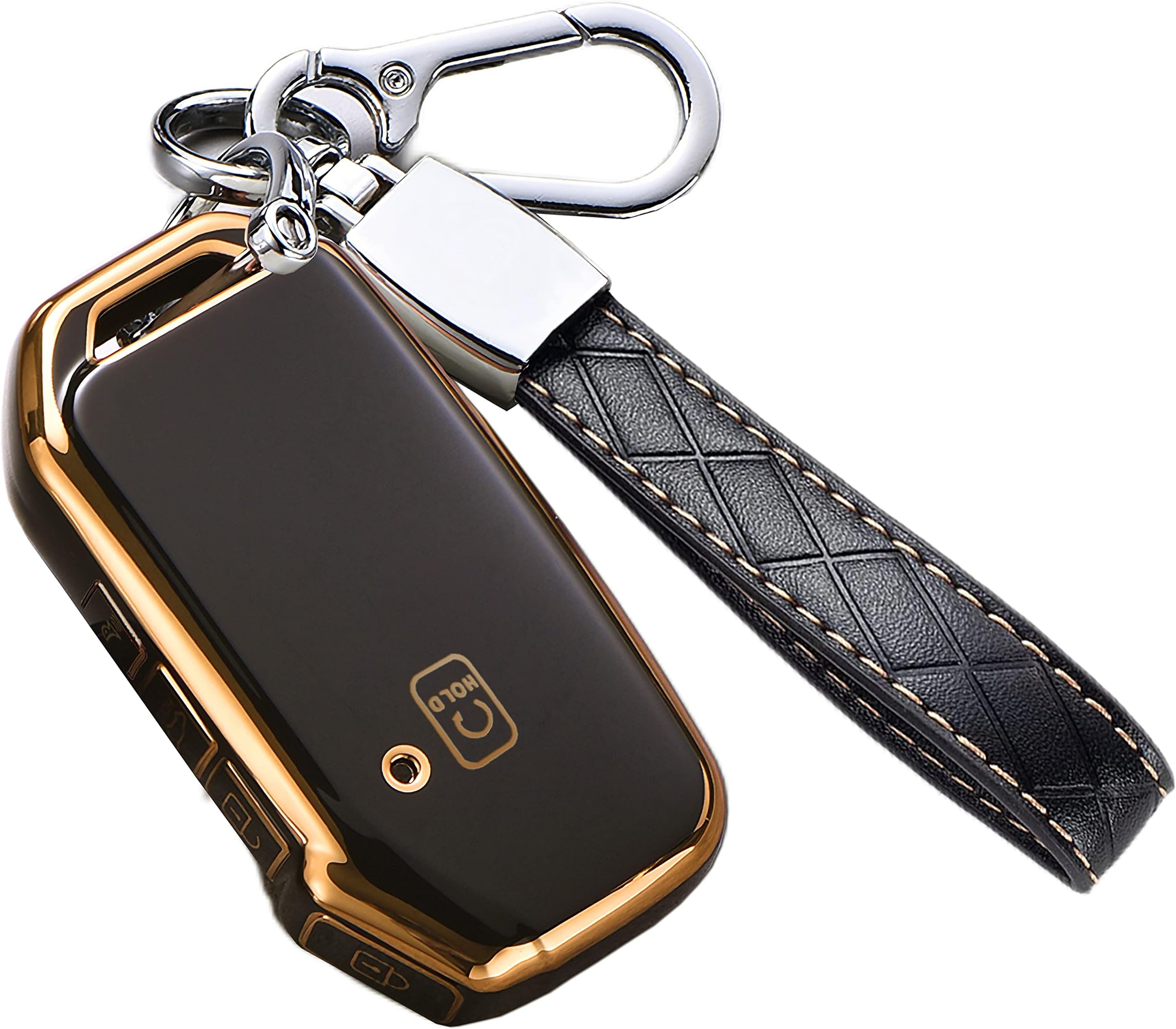 Amazon.com: Bububulk for Kia Key Fob Cover with Leather Keychain ...