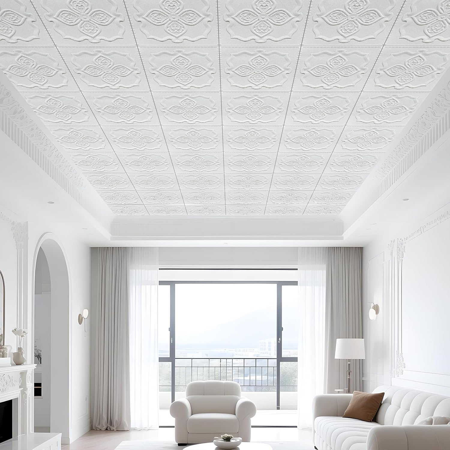 Amazon.com: Alow Ceiling Tiles Peel and Stick 13.8in X 13.8in, Peel and ...