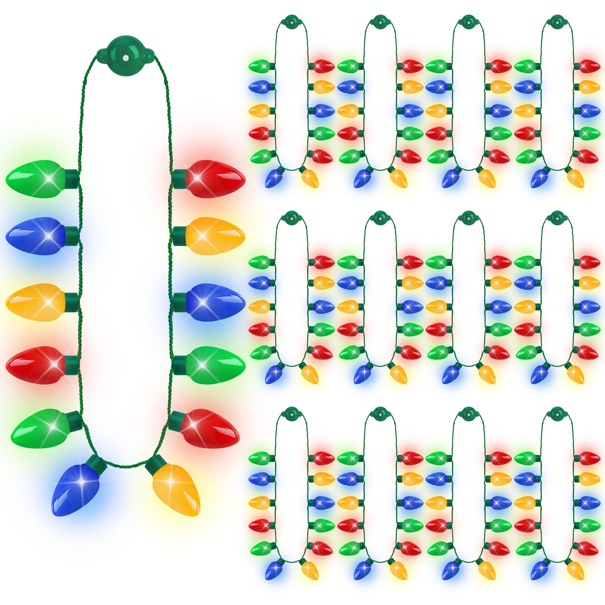 Amazon.com: 12PCS Christmas Lights Necklace, 12 Bulbs Christmas Bulb ...