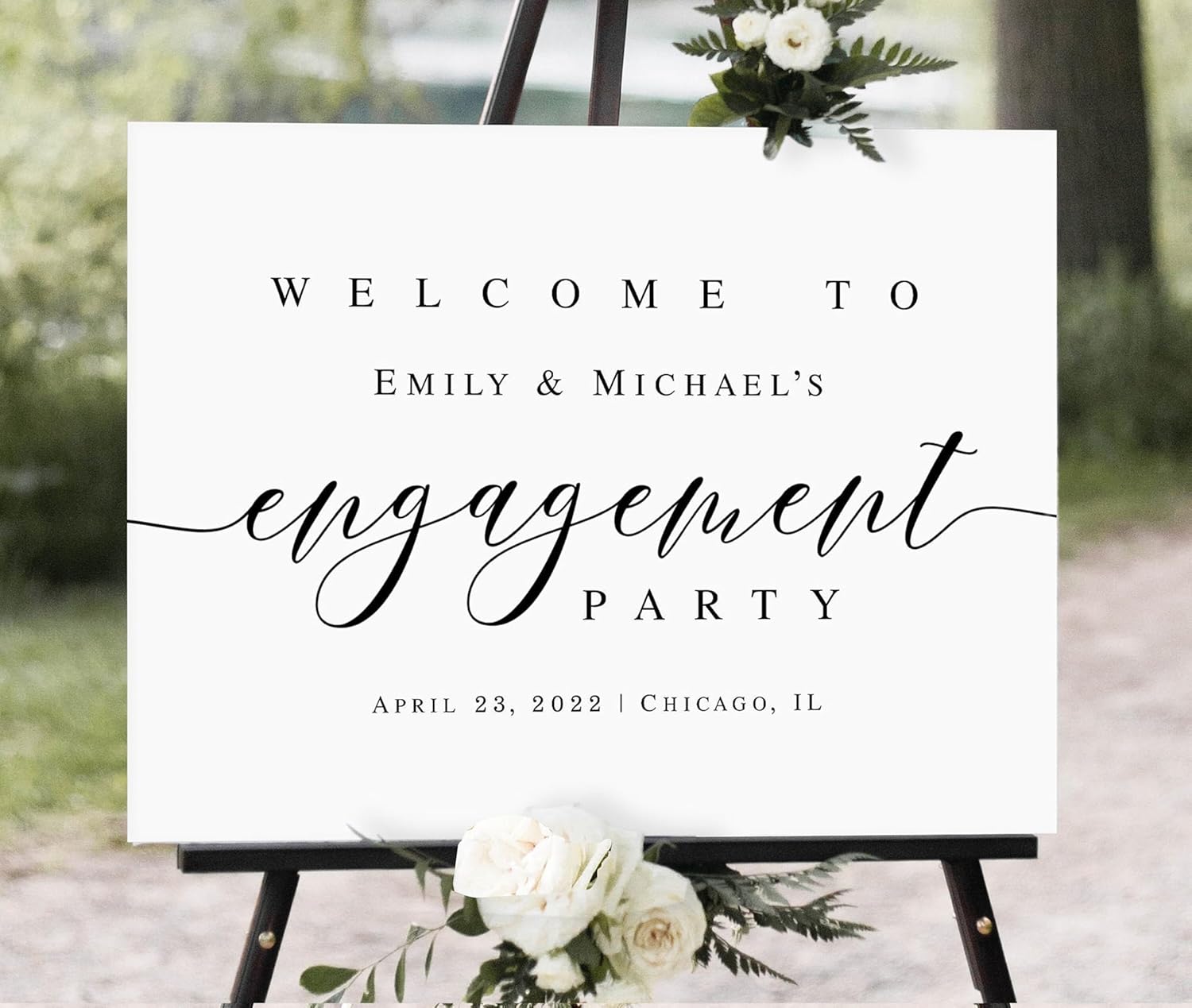 Amazon.com : NK-Nefertiti Editable Engagement Party Sign, Engagement ...