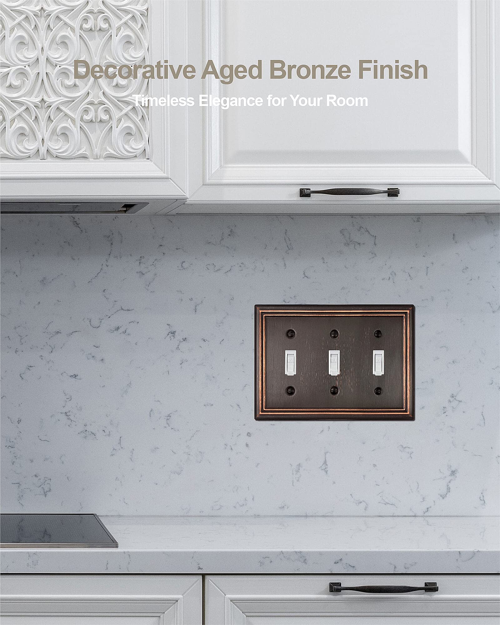 Snapklik.com : Triple Toggle Wall Plate, Decorative Aged Bronze Light ...