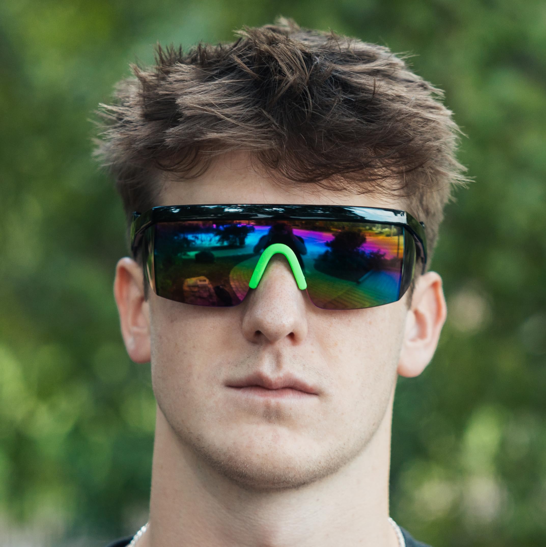 Snapklik.com : ShadyVEU Semi Rimless Neon Rainbow Sunglasses Mirrored ...