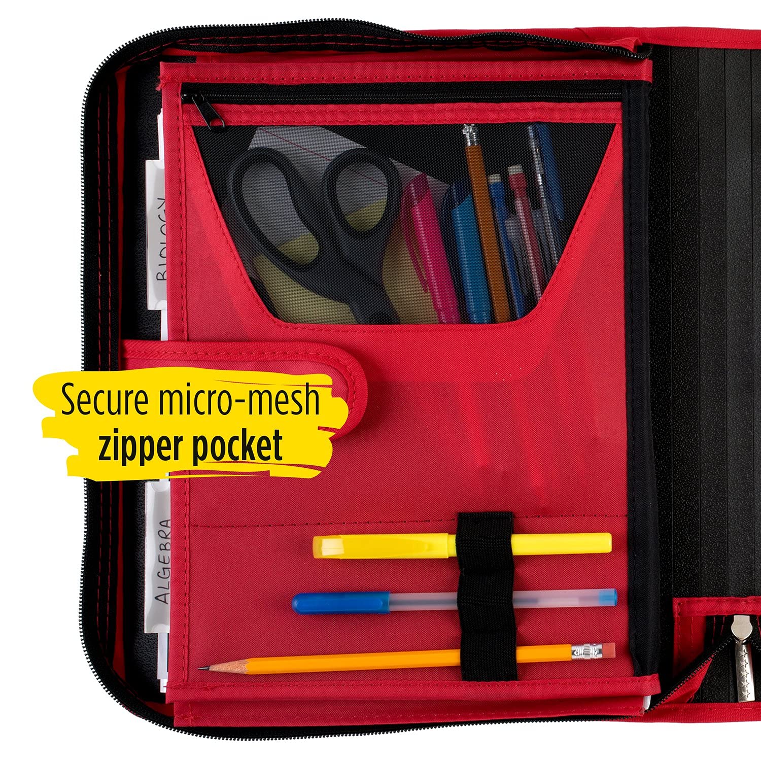 Five Star Zipper Binder, 1-1/2 Inch 3 Ring Binder, 3-Pocket Expanding ...