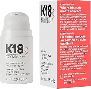 K18 Leave-In Molecular Repair Hair Mask 15ml : Amazon.fr: Beauty