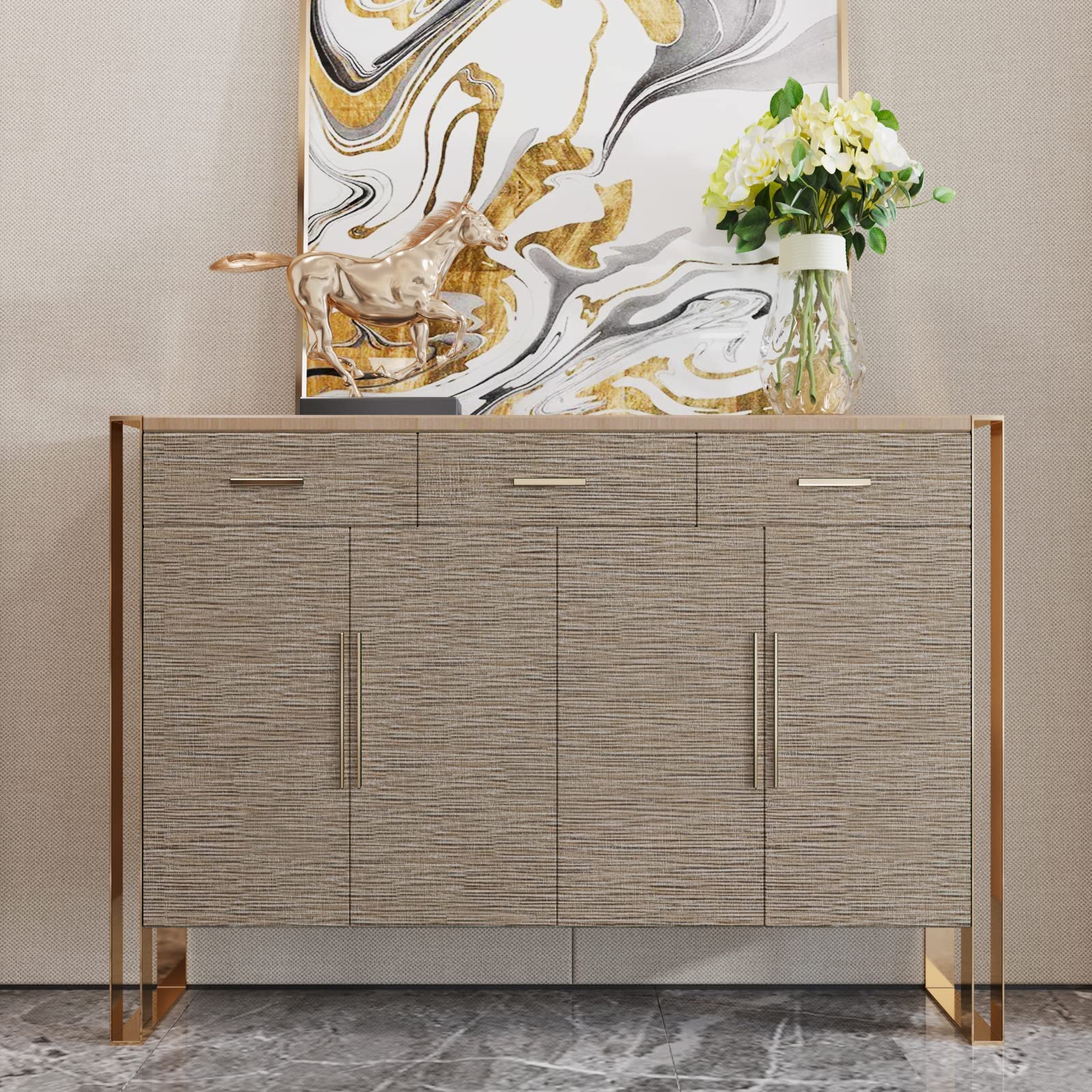 Snapklik.com : Tan Grasscloth Wallpaper Peel And Stick Textured ...