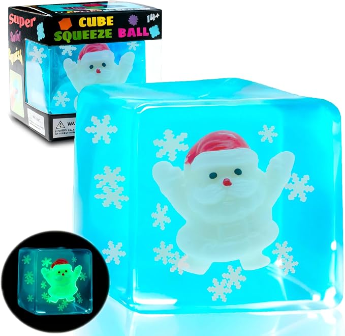 Amazon.com: Christmas Santa Claus Squishy Fidget Toy, Squishy Cube with ...