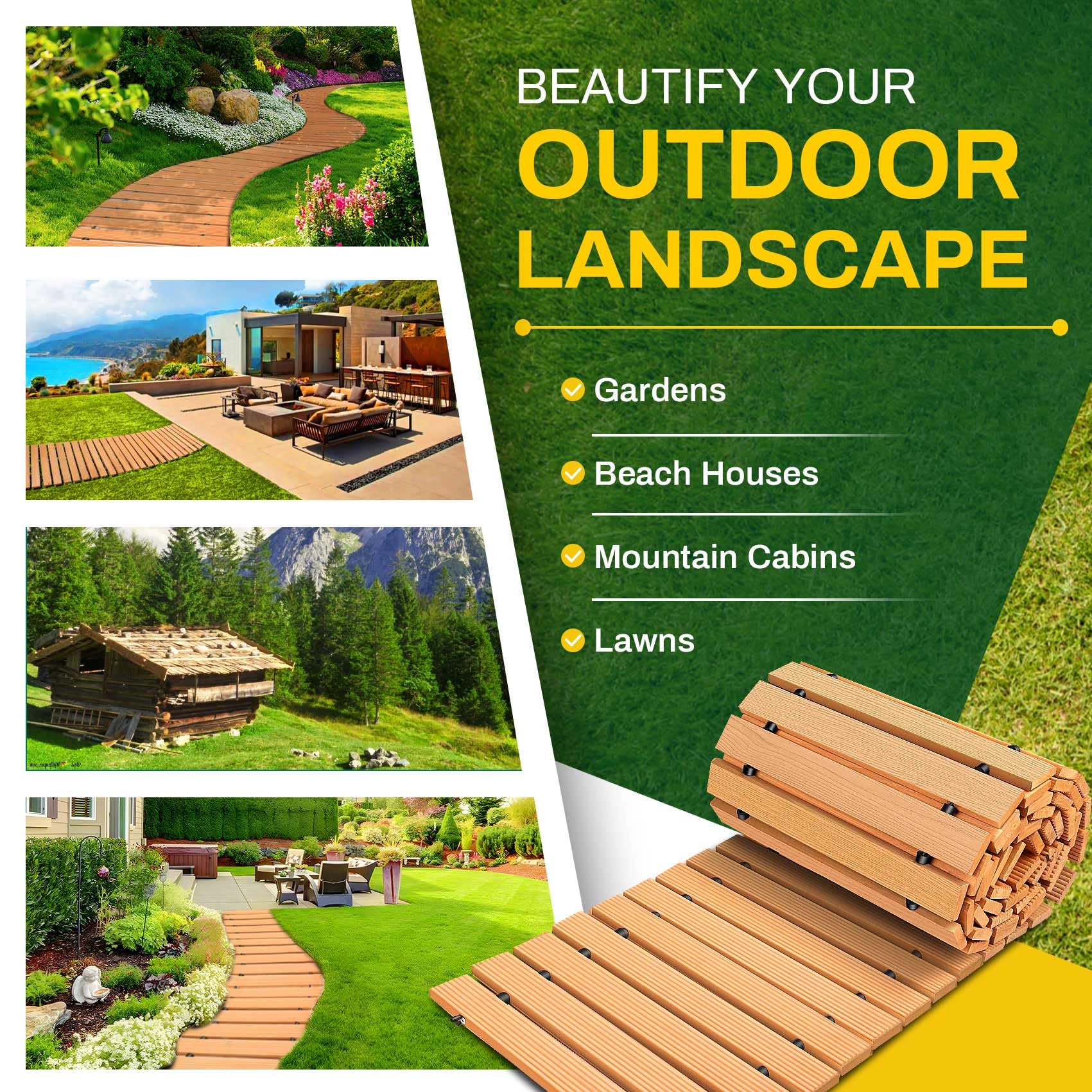 Cedar Pathway For Outside Wooden Garden Pathway 8ft Outdoor Roll Out