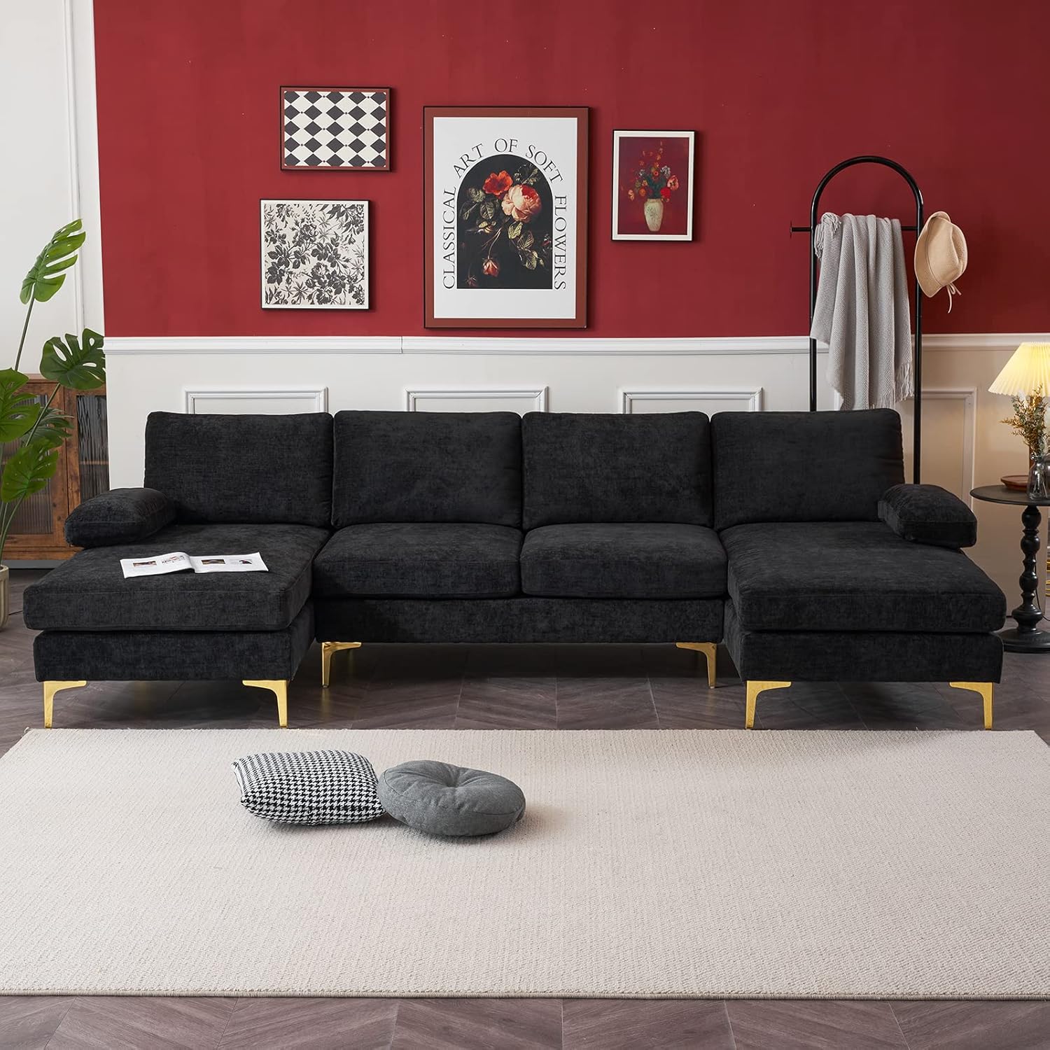 Amazon.com: VINGLI U-Shape Sectional Sofa,U Shaped Couch for Living ...