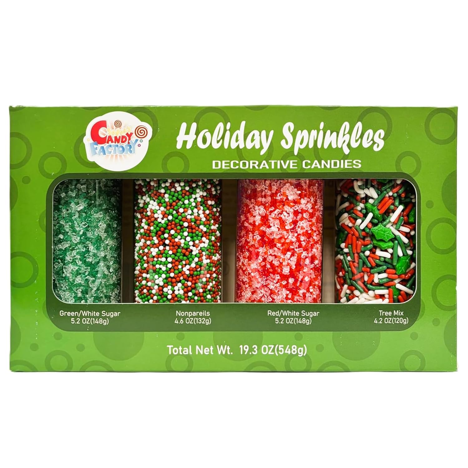 Amazon.com: Holiday Sprinkles Set 4 Count 19.3 Oz Different Types in ...