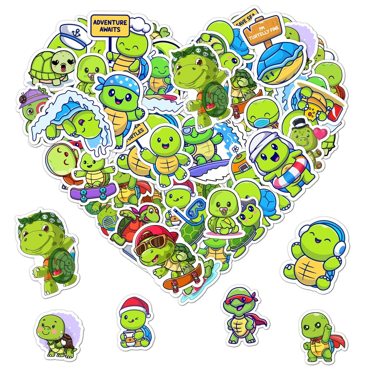 Amazon.com: 50 Pack Pcs Sea Turtle Stickers for Water Bottles ...