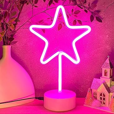 HOHOSIGN Star Neon Sign Neon LED Light, USB/Battery Operated Neon Sign ...