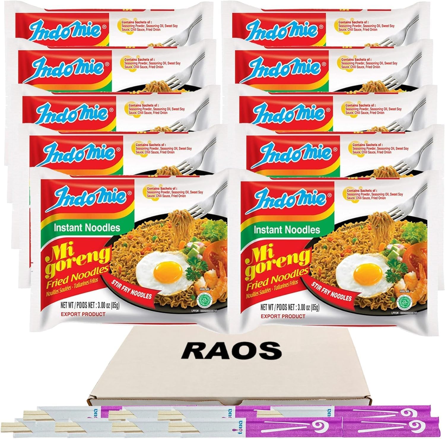 Indomie Instant Ramen Bundle with Chopsticks - RAOS ramen bundle (Indomie Original) : Amazon.ca ...
