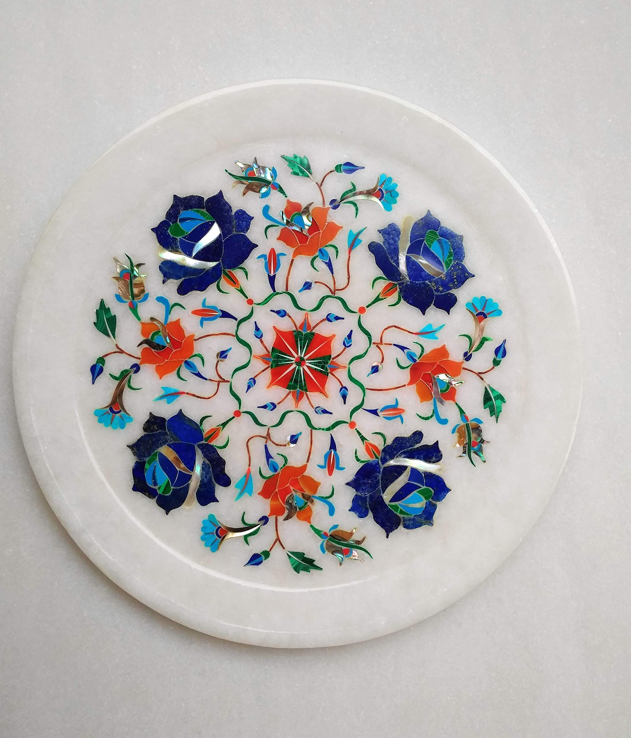 Amazon.com: ArtEra Marble Inlay Arts White Marble Handcrafted semi ...