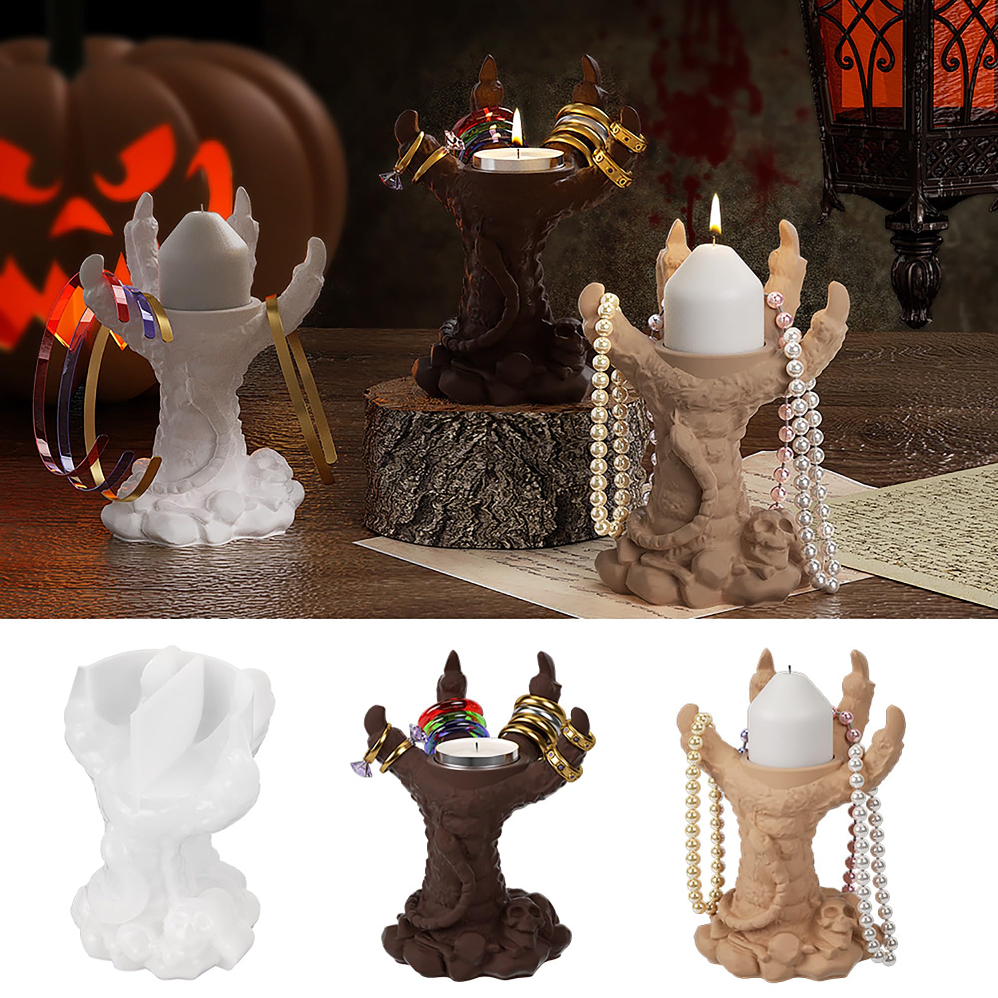 Snapklik.com : Skull Claw Mold - Snake, Ghost, Hand & More - Resin ...