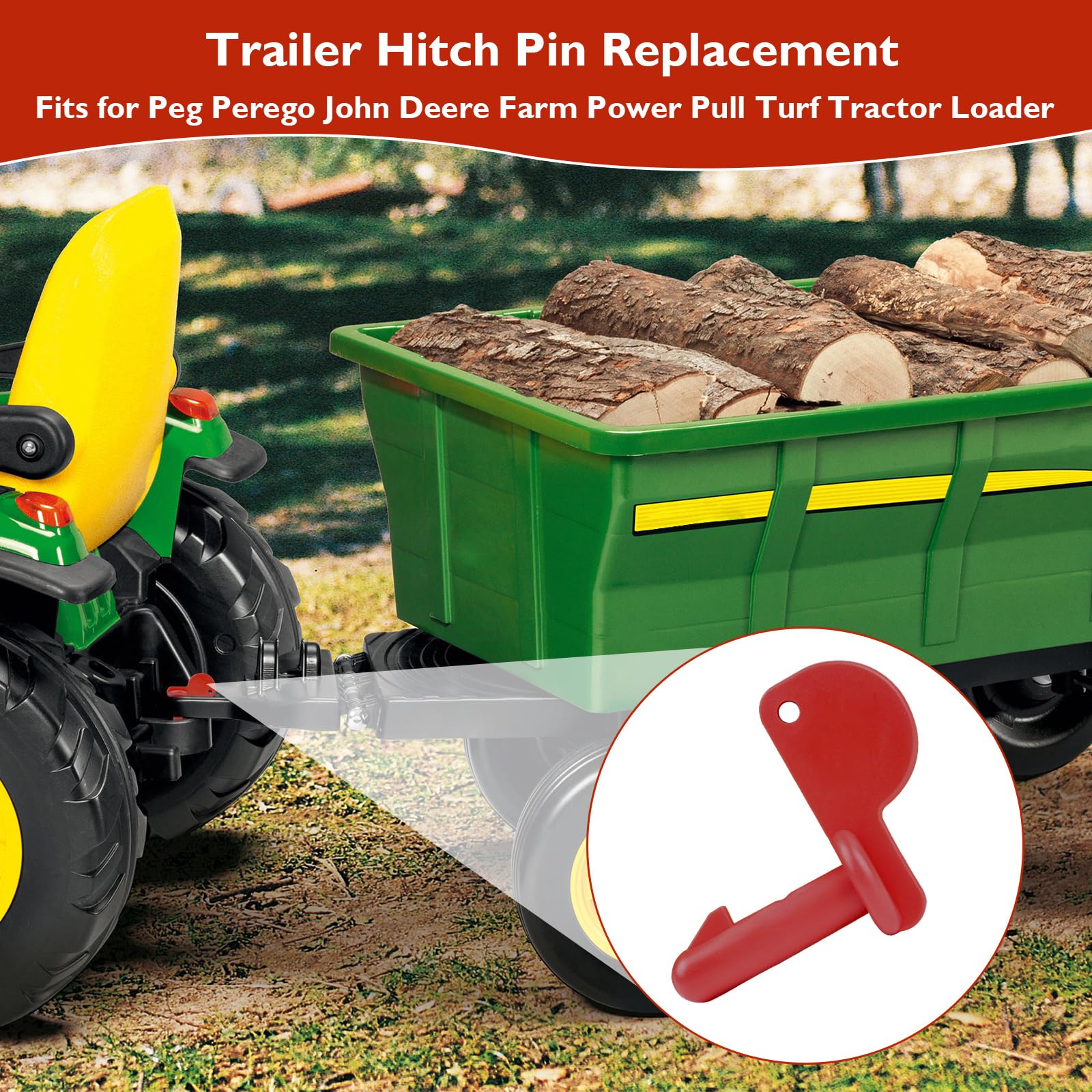 Snapklik.com : Trailer Hitch Pin Fits Peg Perego John Deere Farm Power ...