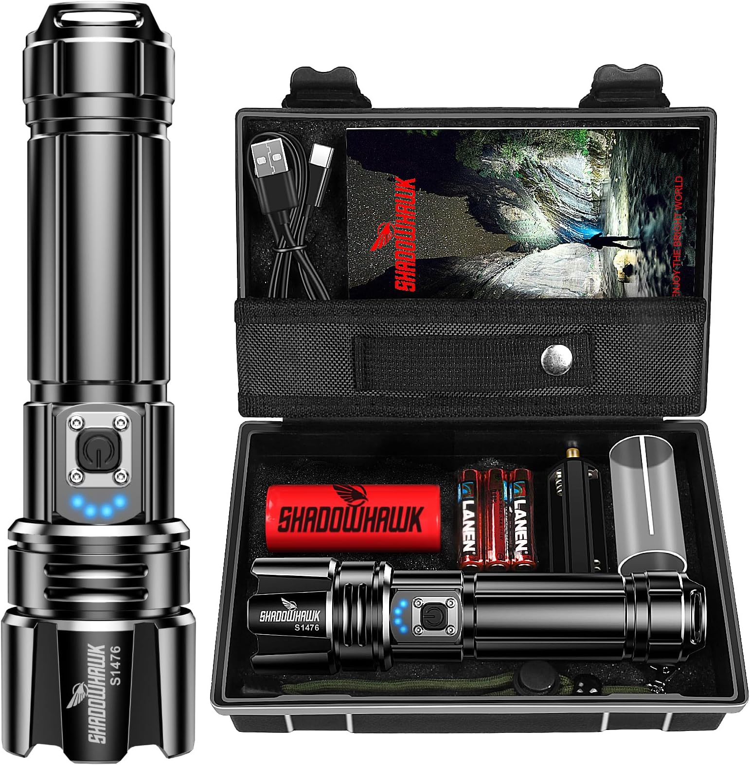 ANTWIS LED Torch Rechargeable Flashlight with High Lumens, 20000 Lumens ...