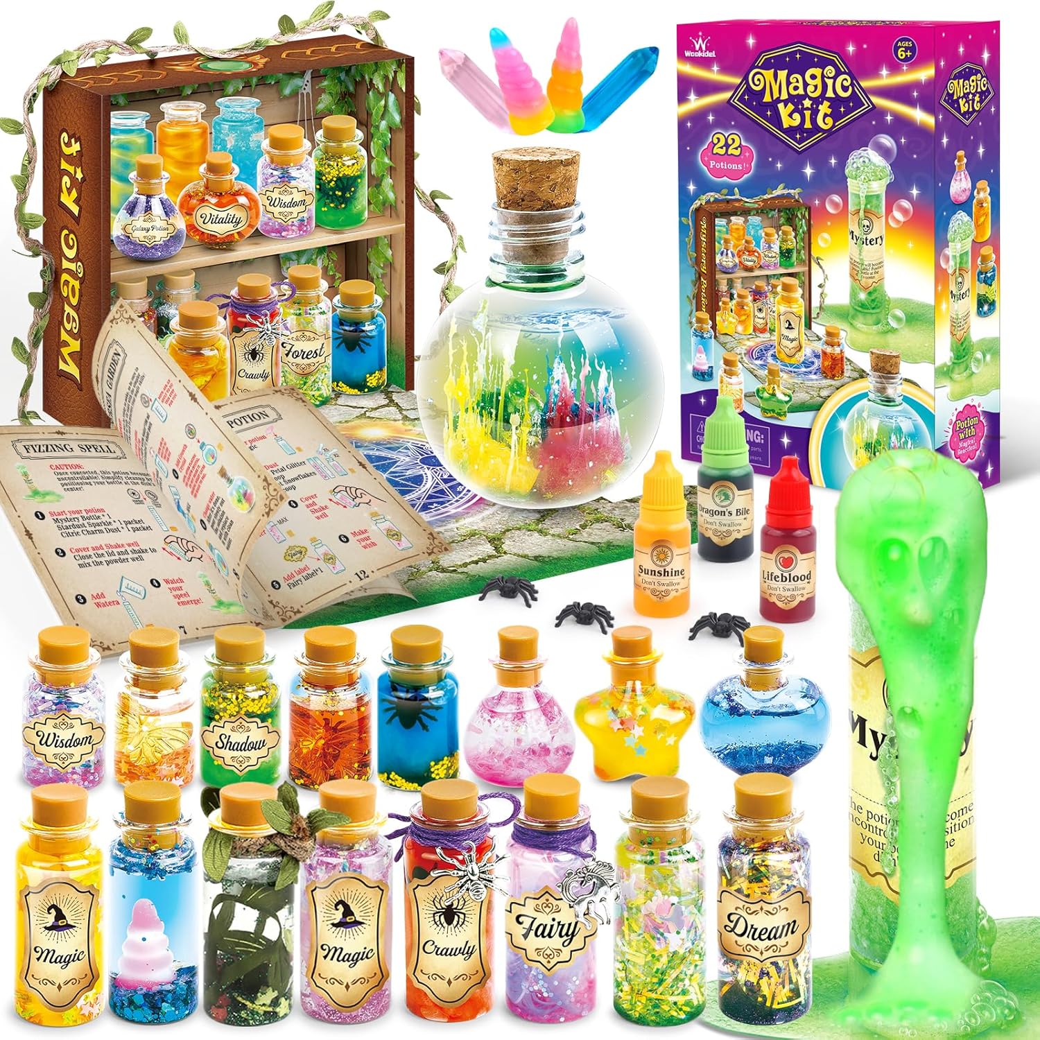 Amazon.com: wookidel Fairy Magic Kit for Kids with 22PCS Potion Bottles ...