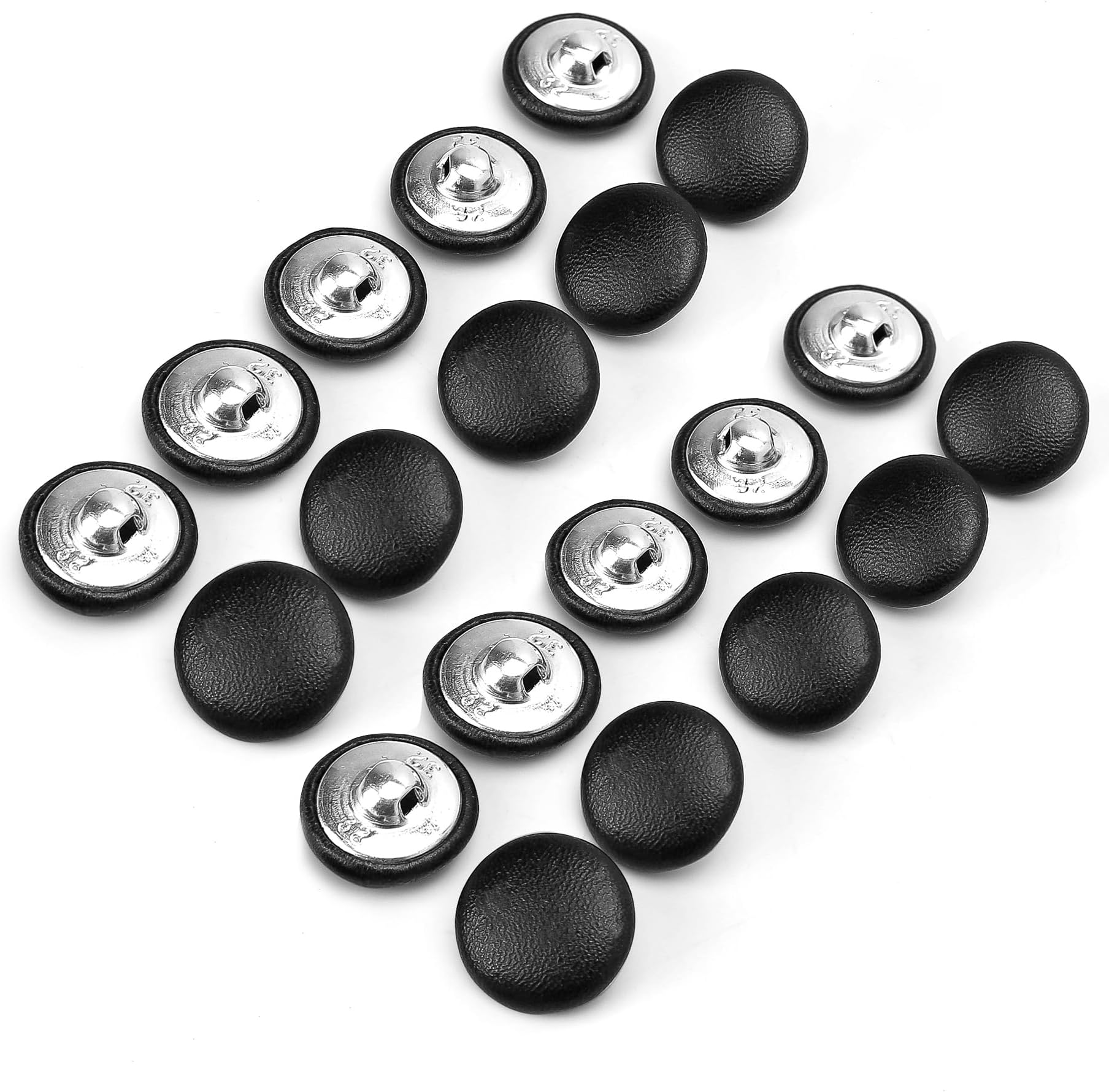 Amazon.com: 20PCS Faux Leather Covered Buttons, 0.79" Large Round ...
