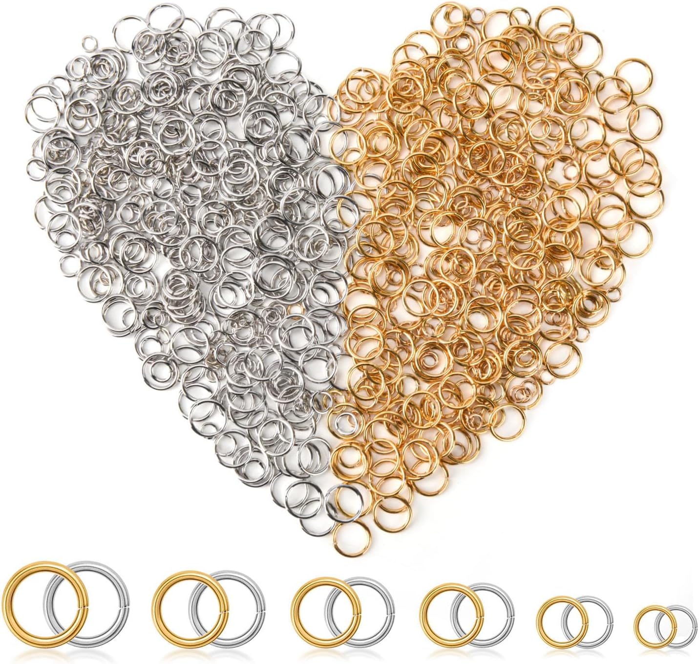 Amazon.com: ArtCentury 18K 2MM Gold Jump Rings Open Jump Rings 100PCS ...