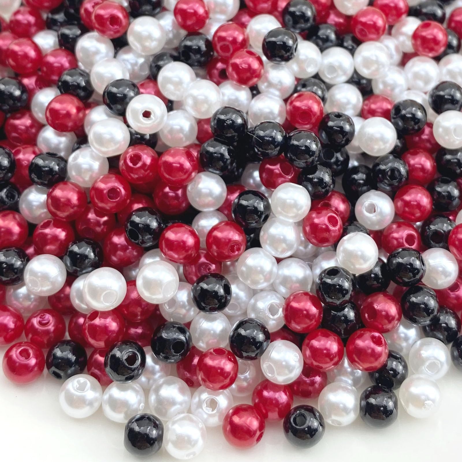 Amazon.com: Tingoons 30g Mixed 3-8mm Pearl Beads Round Loose Satin ...