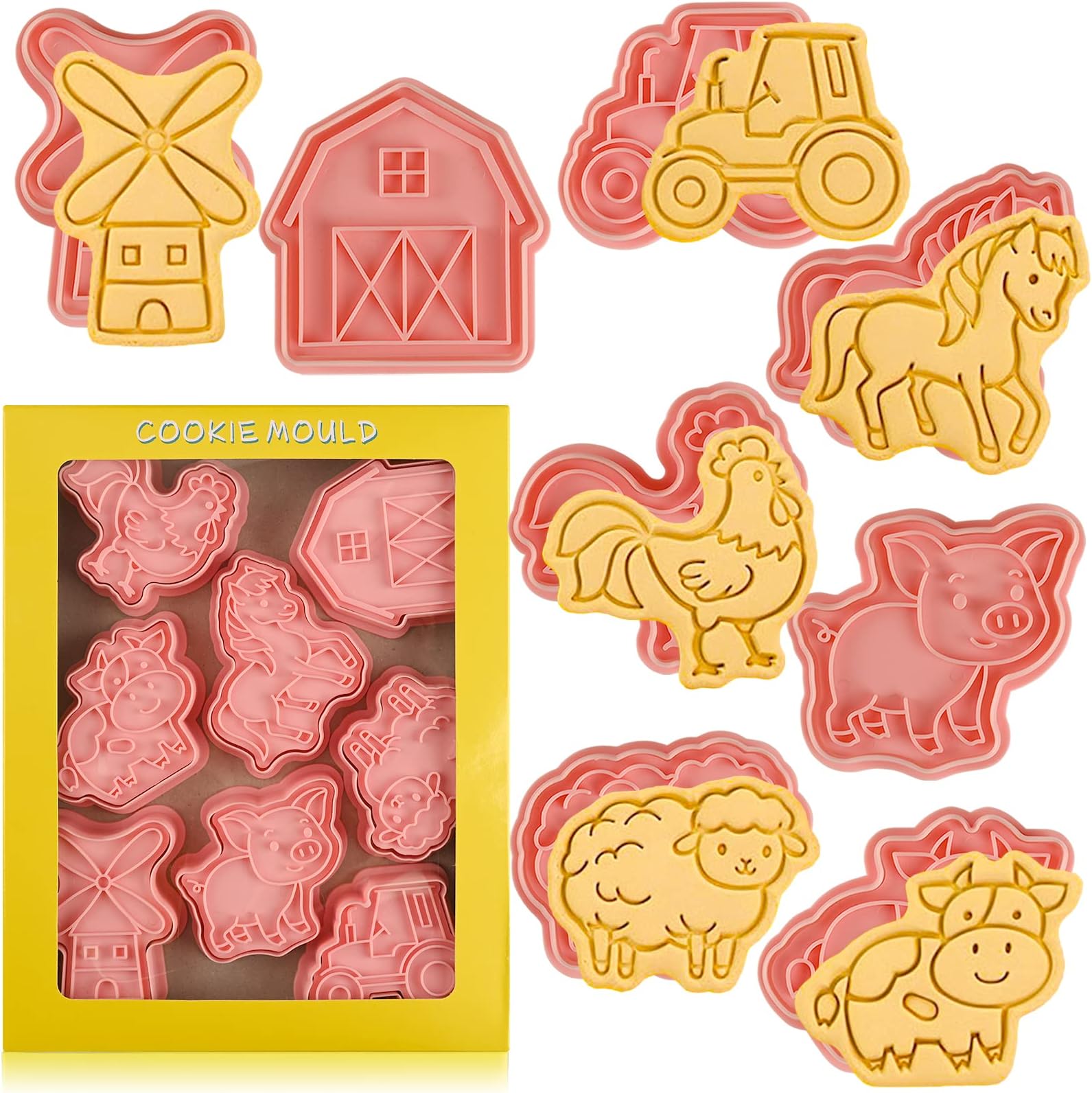 Amazon.com: Chicken Farm Animal Cookie Cutter Set, Large 3-Piece Set ...