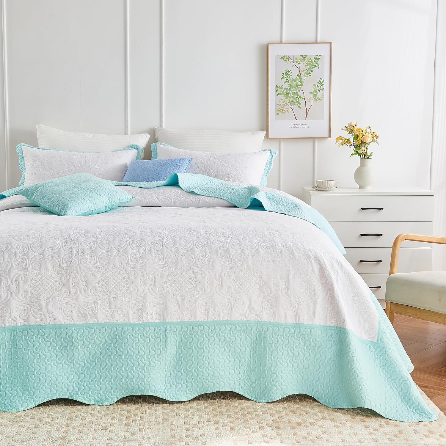 LINENOVA 3 Piece Coverlet Set for Double Bed- Ultra Soft Lightweight ...