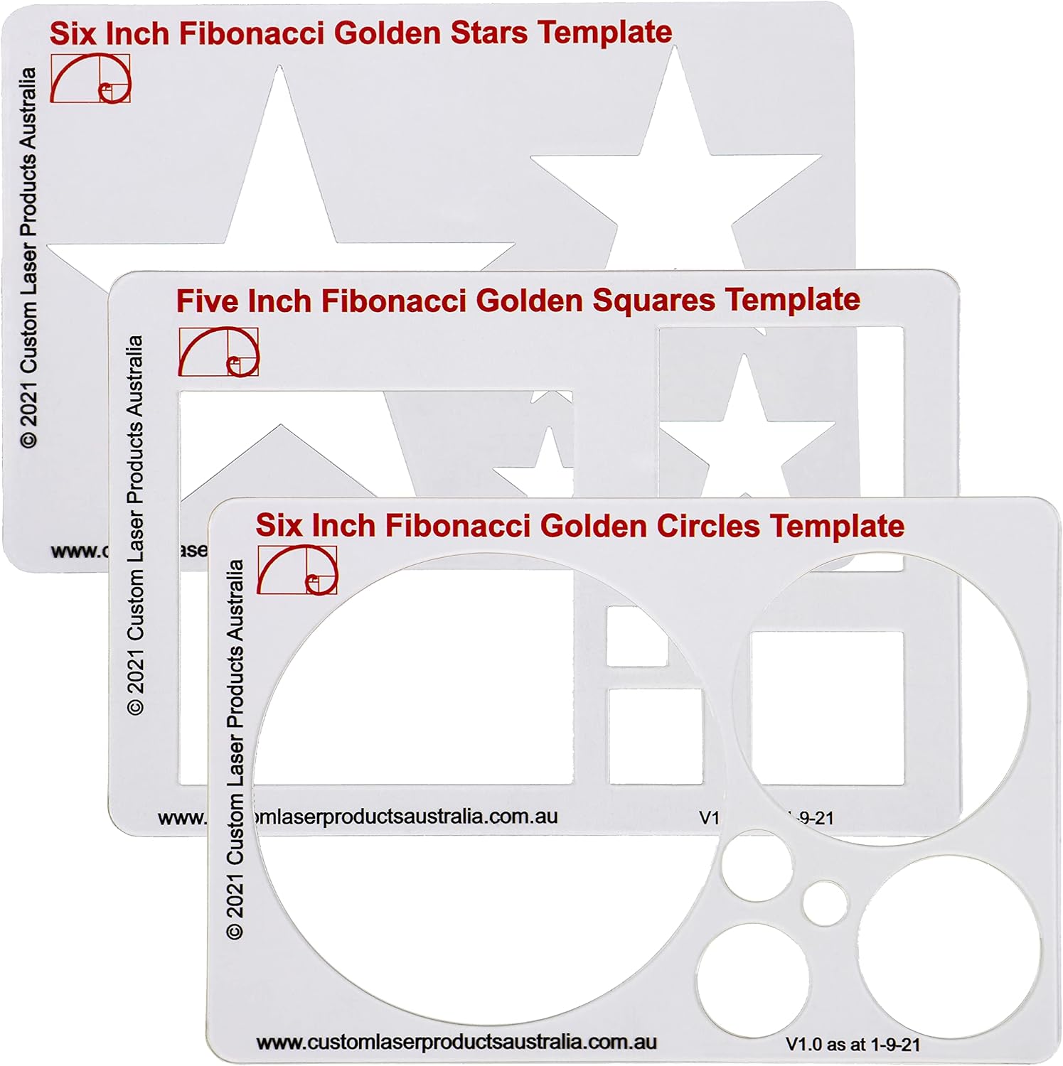 Fibonacci-Inspired Precision Stencil Template Set: Ideal for Artistic ...