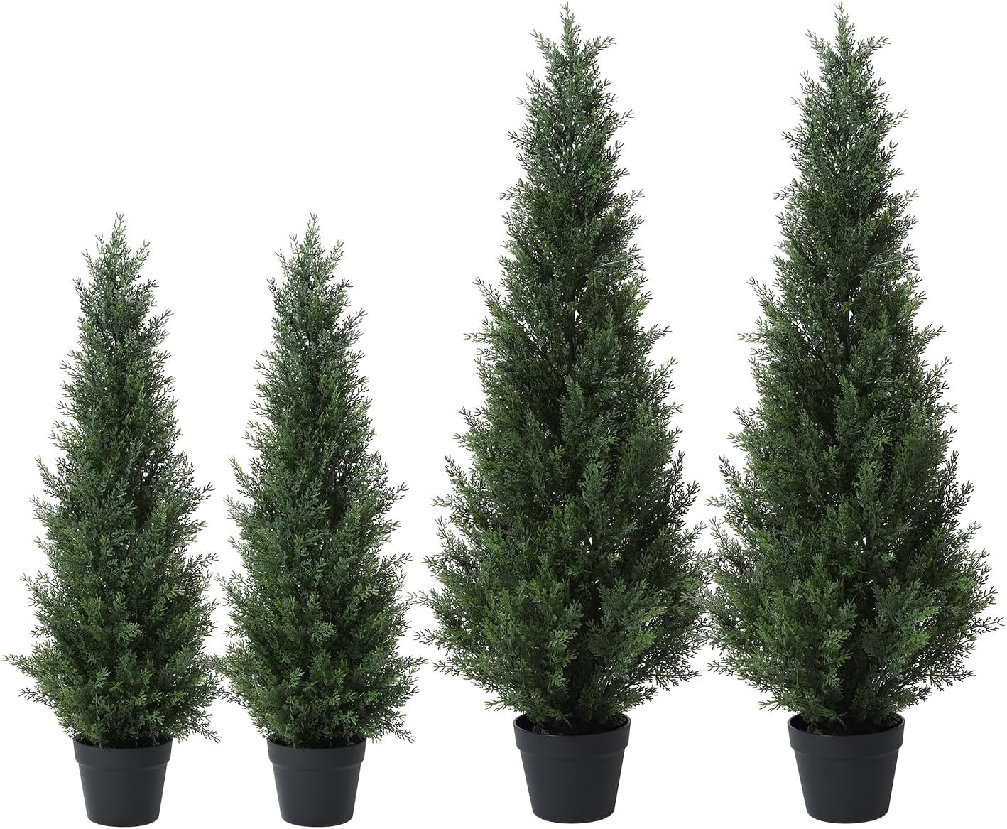 Amazon.com - 3ft 4ft Artificial Cedar Topiary Trees for Outdoors Potted ...