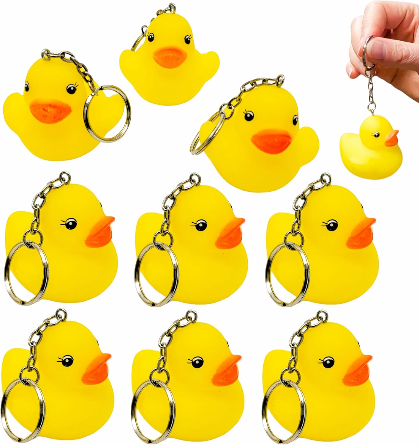 Amazon.com: Zugar Land 2" Yellow Ducky Keychains (12 Pack) Birthday ...