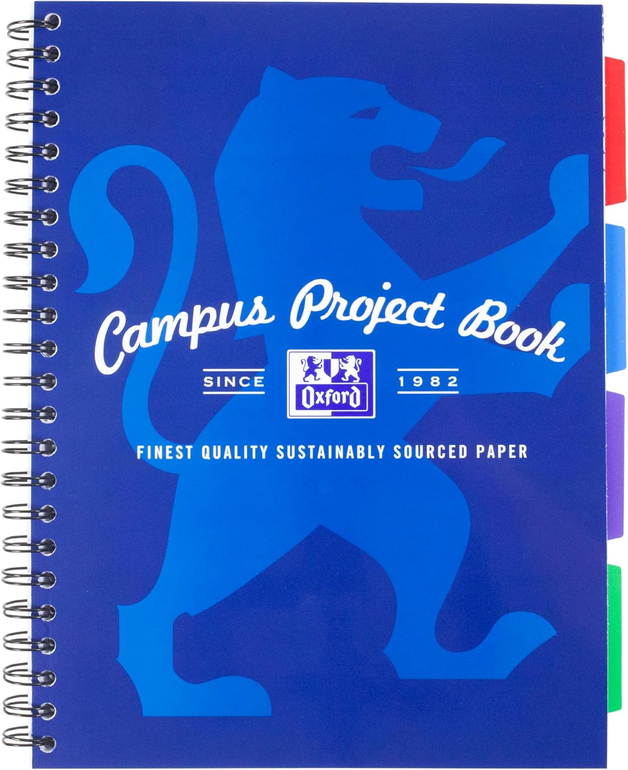 Oxford Campus A4 Project Notebook with Dividers, Wirebound, 8 mm Lined ...