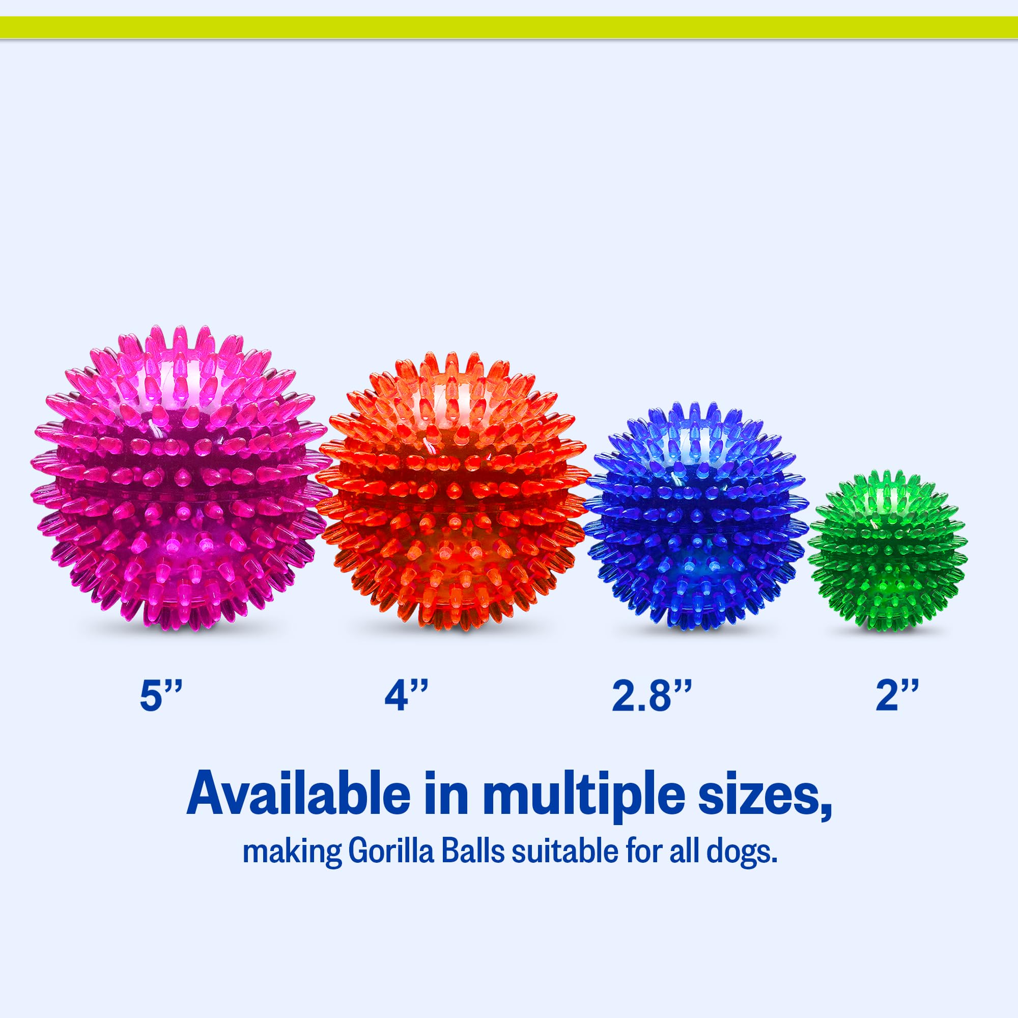Snapklik.com : PetSport Gorilla Spiky Ball 5” - Spiky Rubber Dog Ball Toy