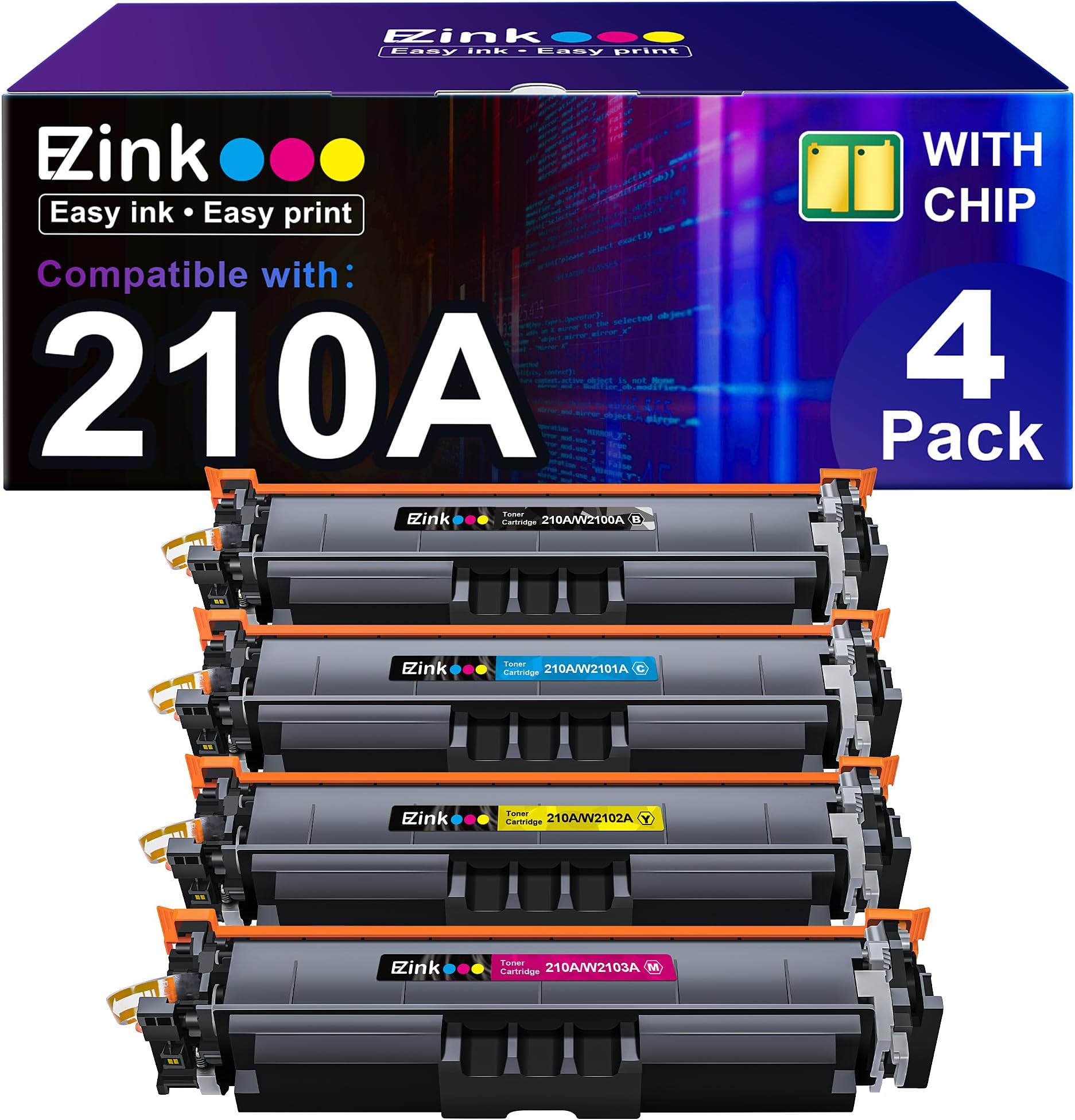Amazon.com: E-Z Ink 210A Toner Cartridges with Chip: Compatible ...