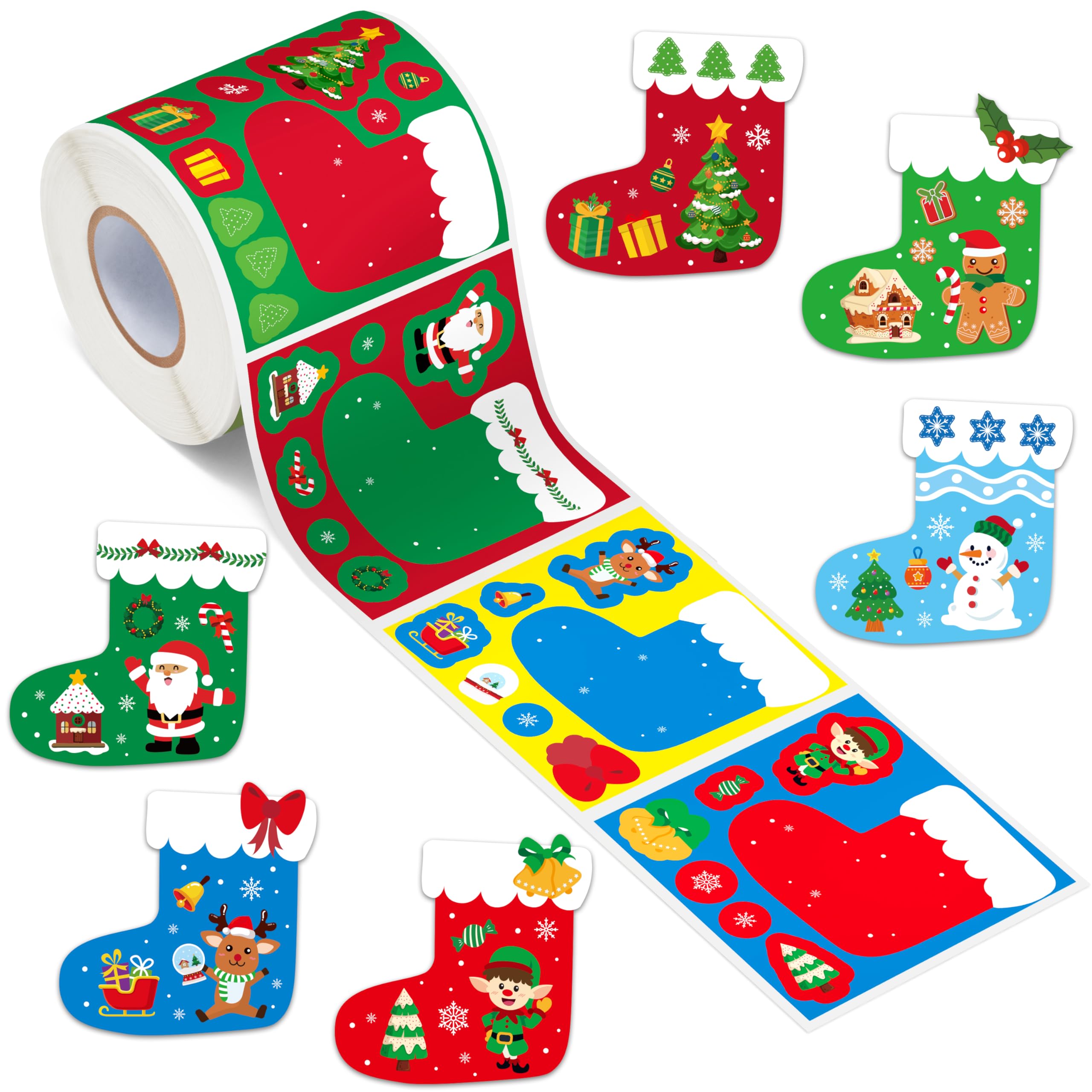 Amazon.com: ANGOLIO 300PCS Christmas Stockings Scene Roll Make Your Own ...