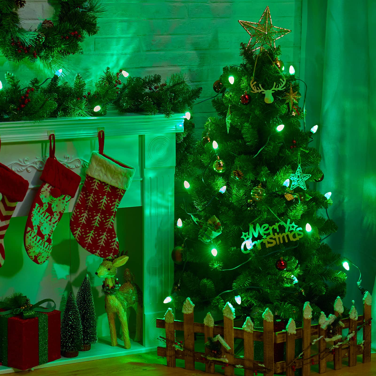 Green C7 Led Christmas Lights 25 Blue C7 LED Christmas Lights, Green