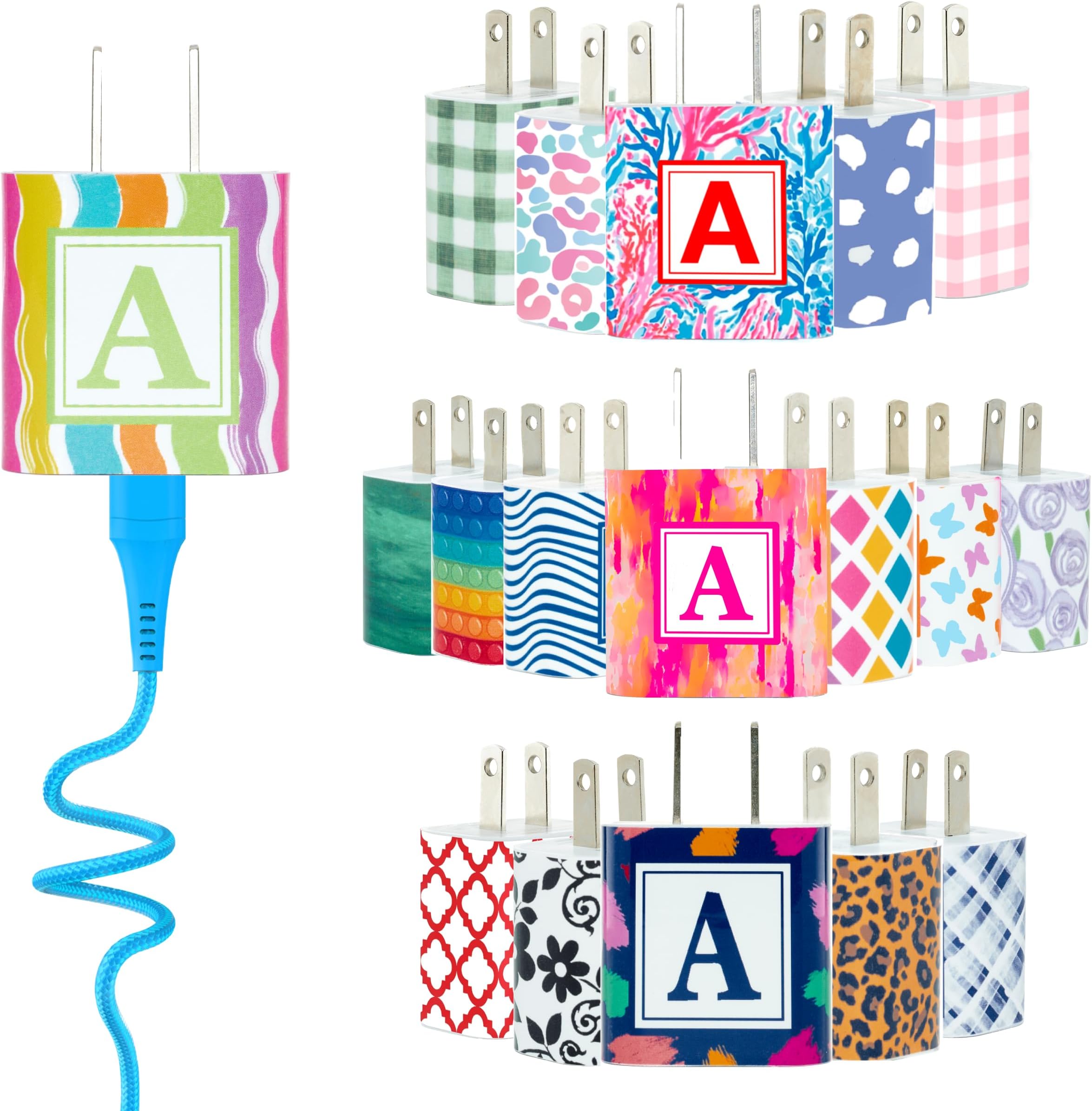 Amazon.com: Classy Chargers Monogram Phone Charger Personalized Gift ...