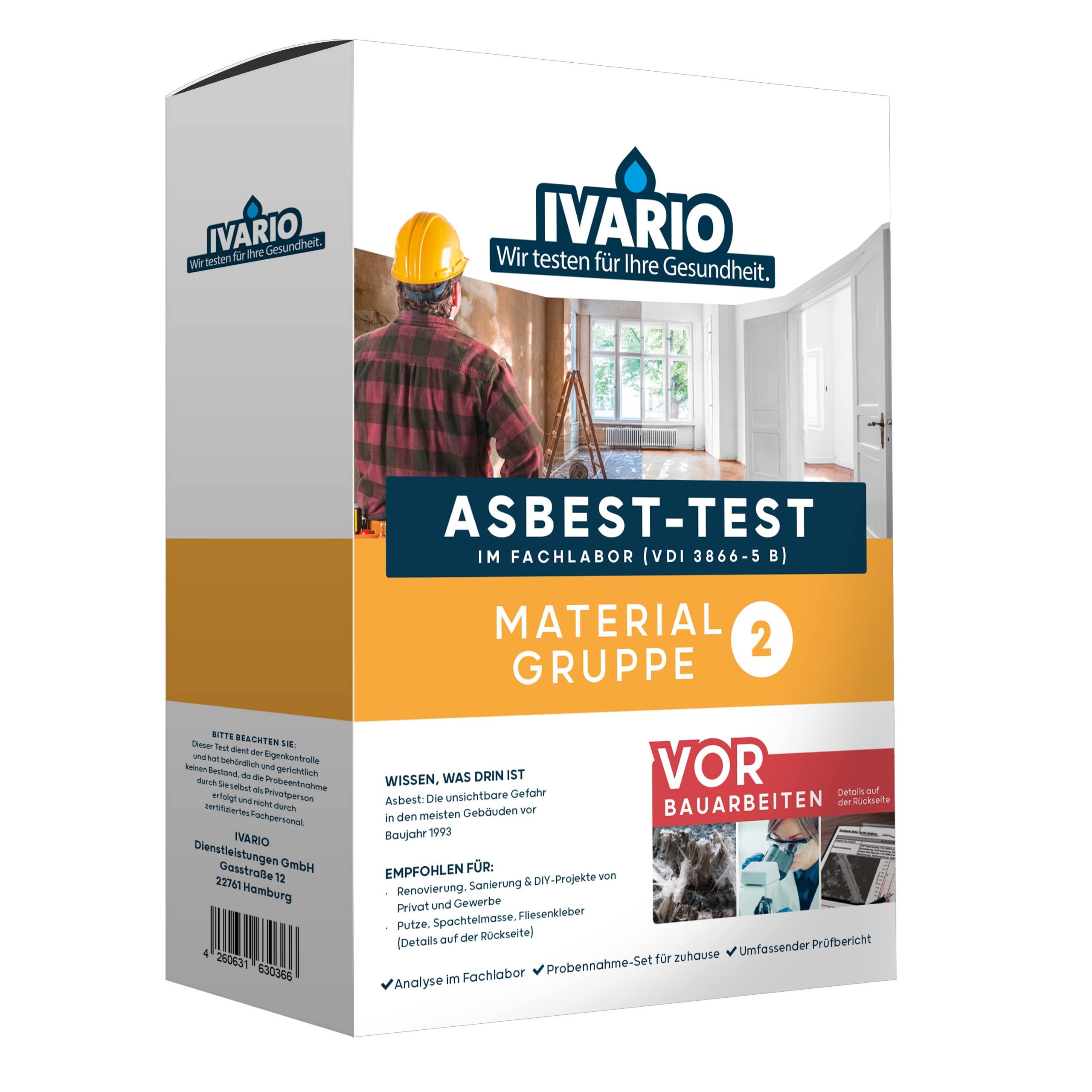 IVARIO Asbest-Test Spezial-Materialien + KMF/REM-Methode gemäß VDI 3866 ...