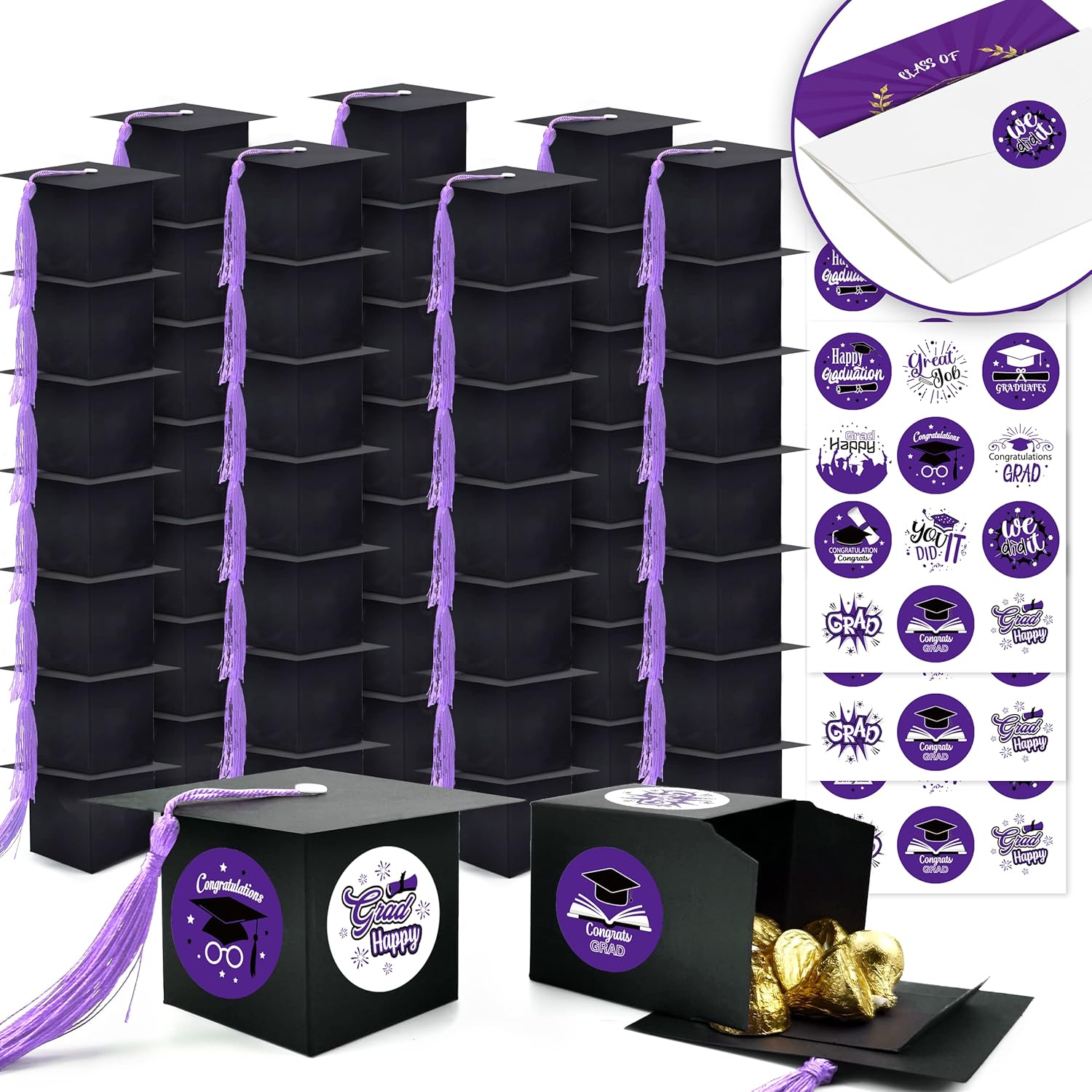 Amazon.com: algpty 2023 Graduation Party Favors - 100PCS Purple Candy ...
