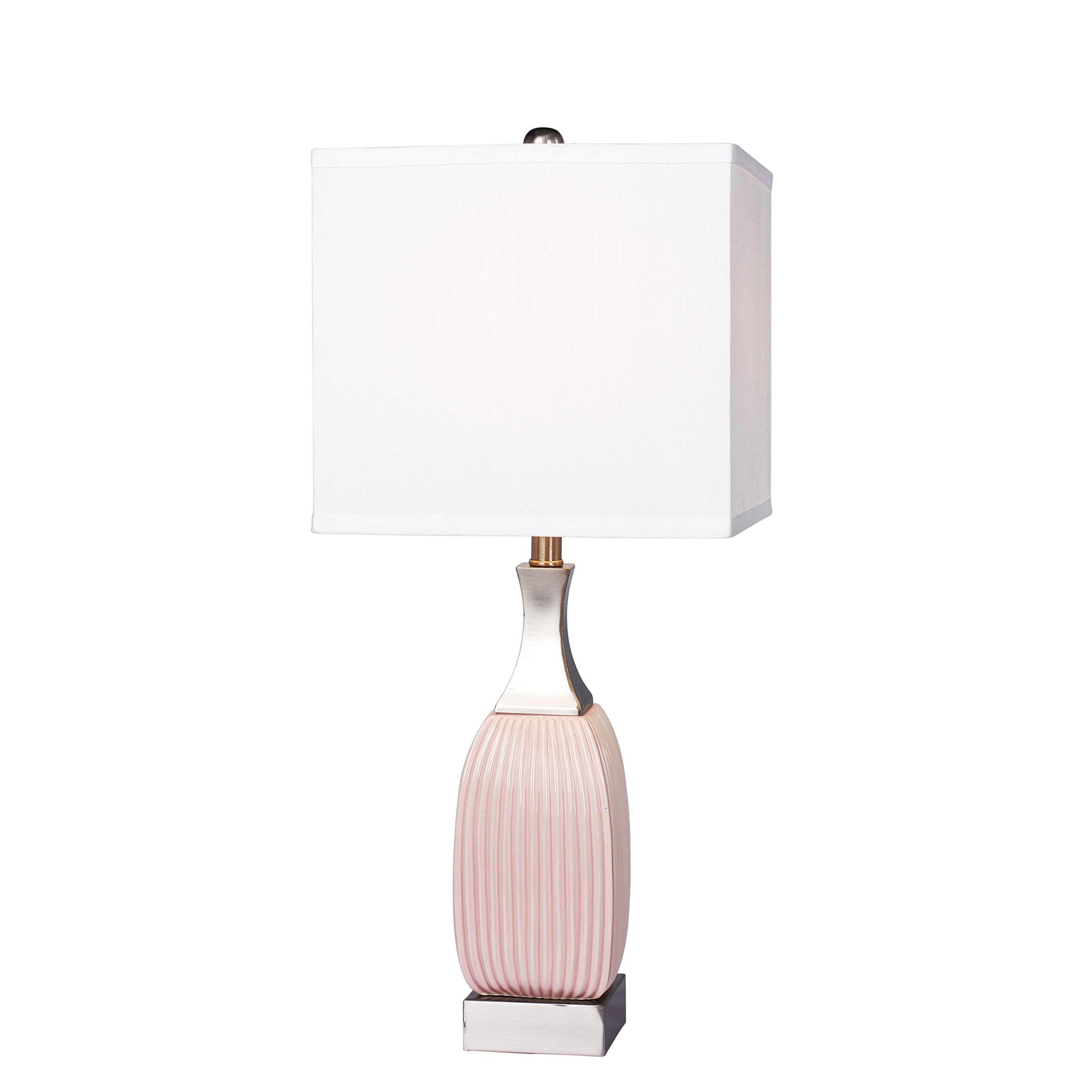 Cory Martin W-8987PN Table Lamp, 26.5", Blush/Nickel - Amazon.com